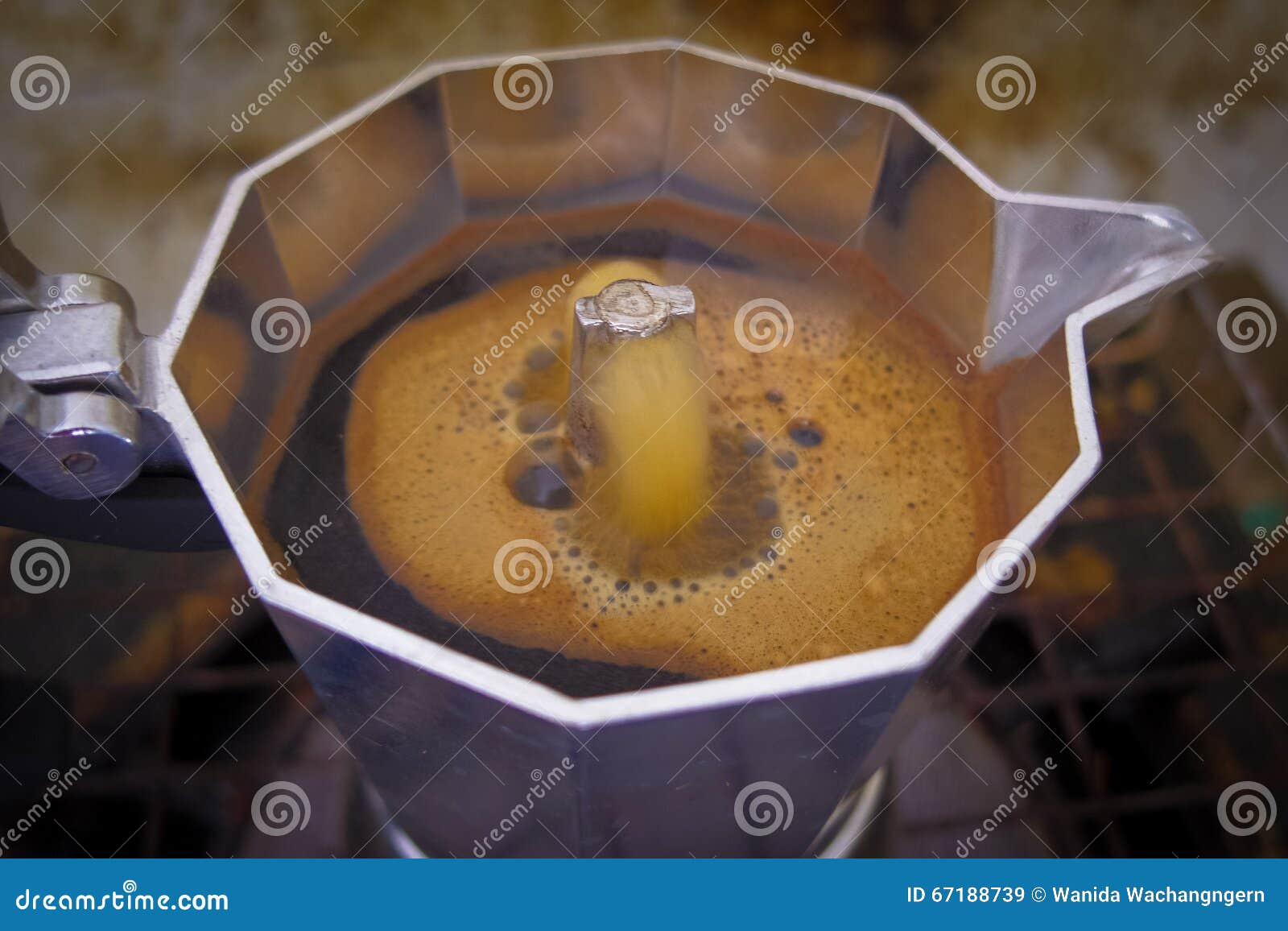 Coffee Boiling in a Making Coffee Stock Image - Image of espresso, moka ...