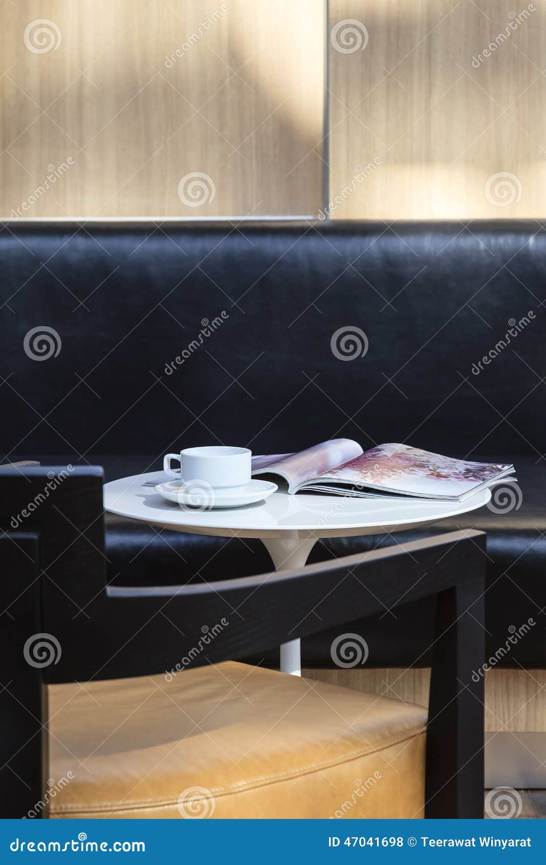 Coffee and Book on Table in Cafe Coffee Shop Stock Photo - Image of ...