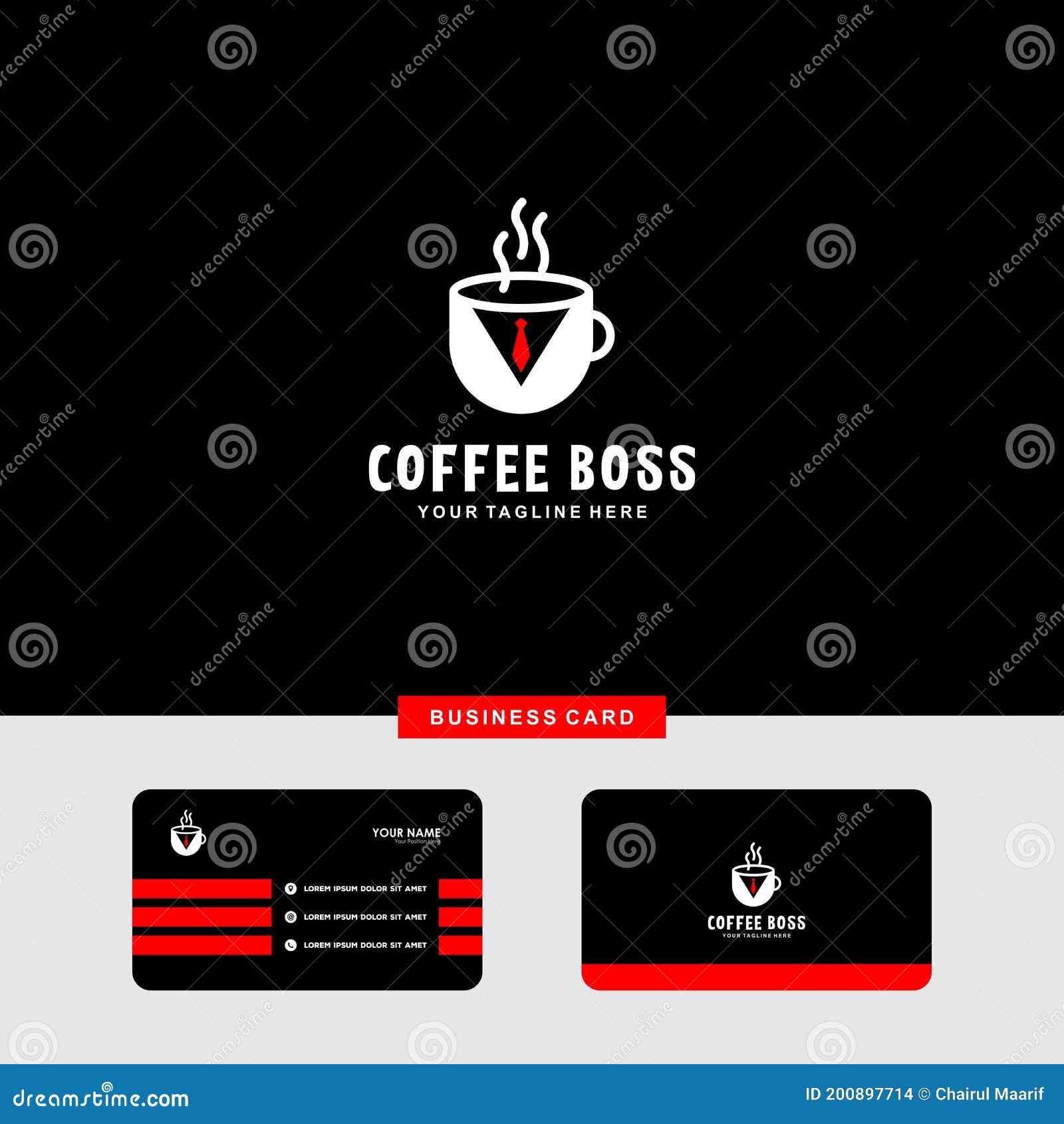 Coffee Boss Logo and Business Card Stock Illustration - Illustration of ...