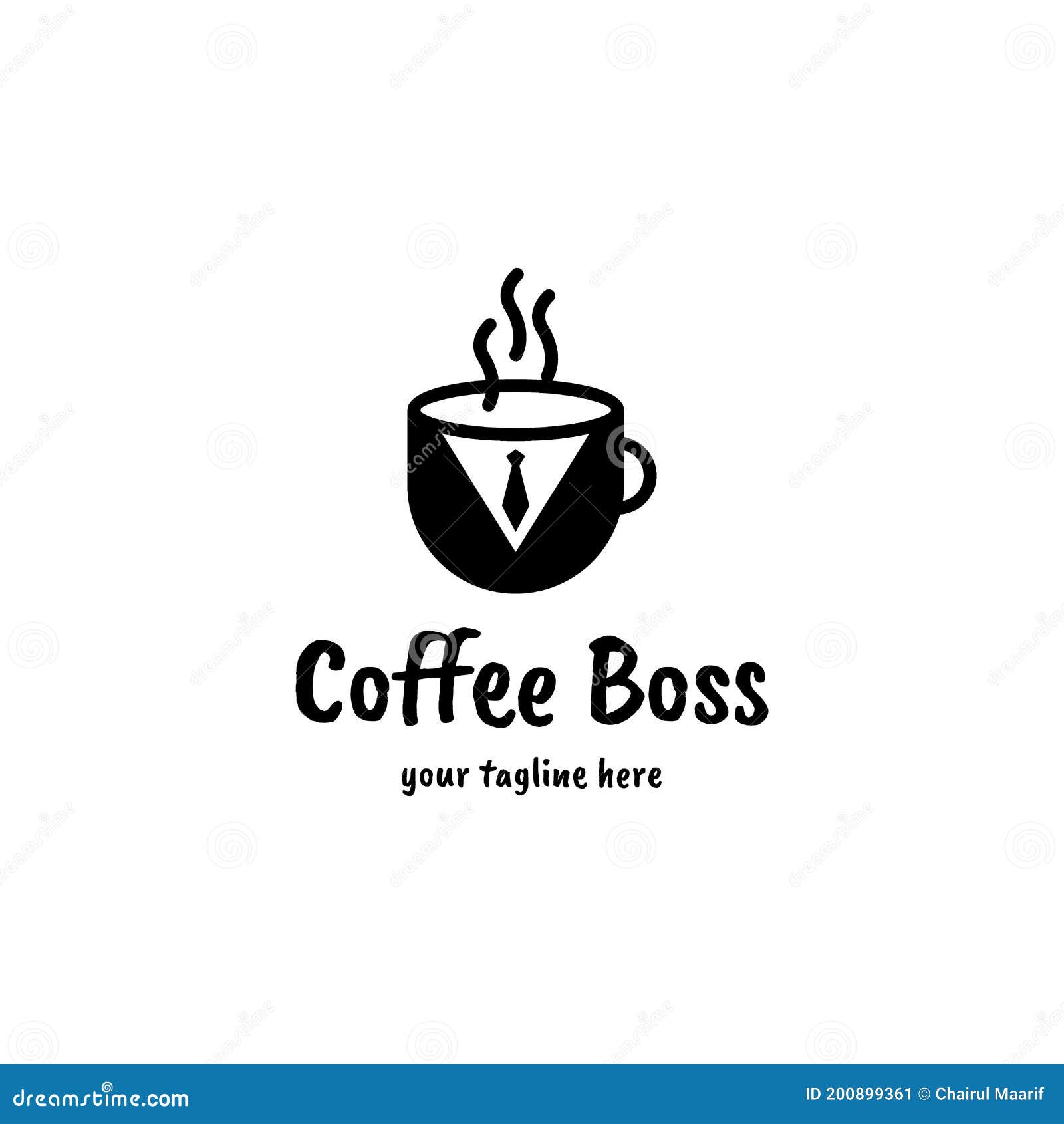 Coffee Boss Logo with Flat Design Stock Vector - Illustration of ...