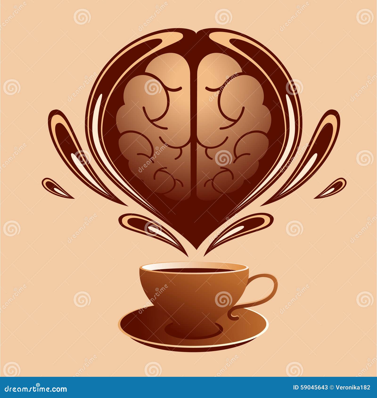 Coffee And Brain Stock Vector - Image: 59045643