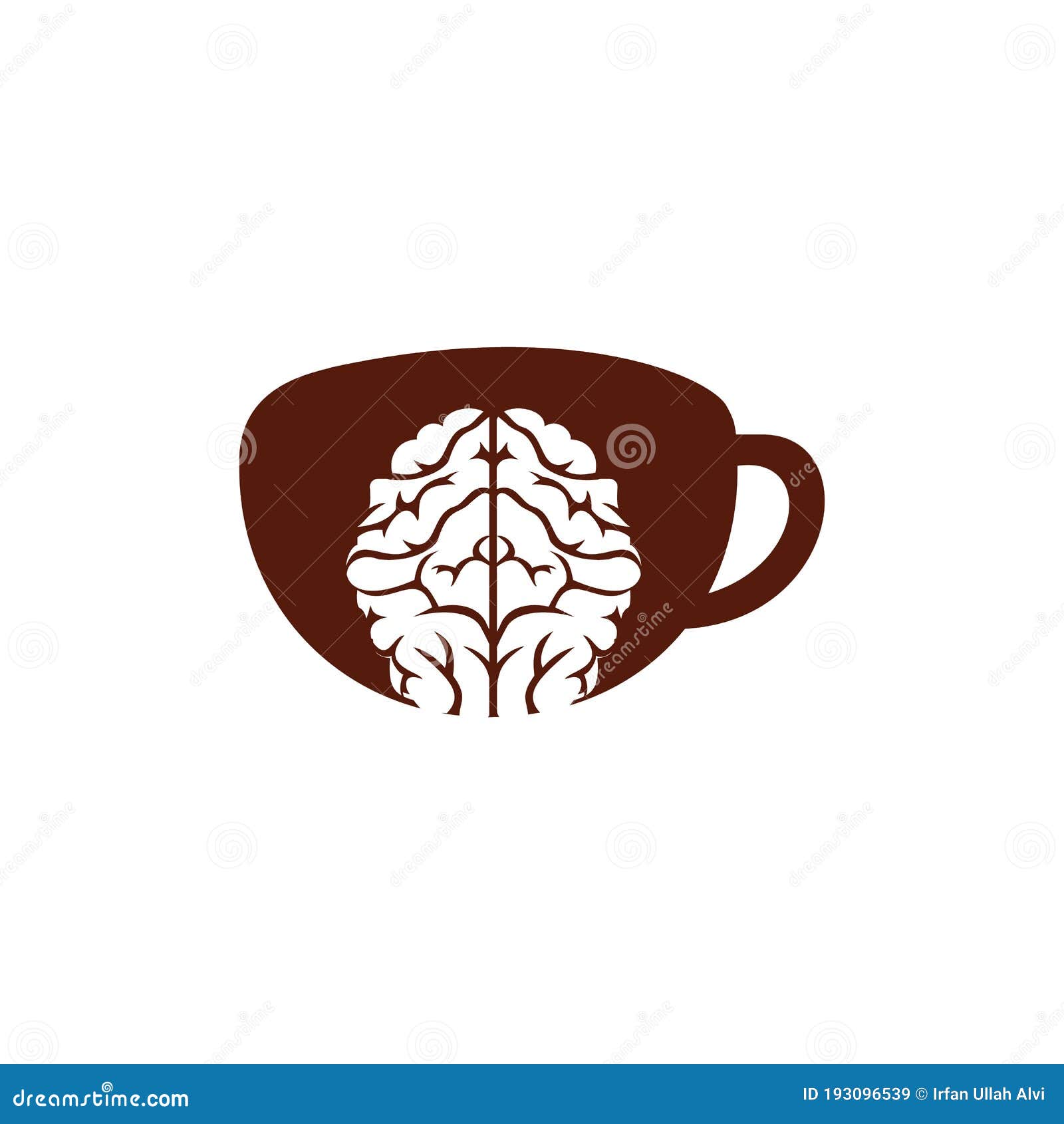 Coffee Brain Vector Logo Design. Stock Vector - Illustration of ...