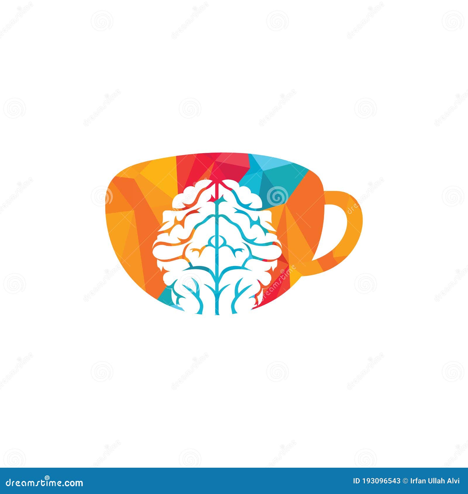 Coffee Brain Vector Logo Design. Stock Vector - Illustration of bean ...