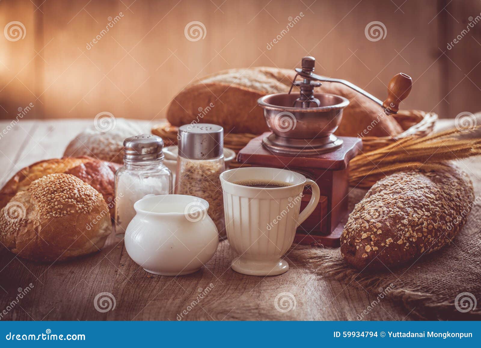 Coffee and bread stock photo. Image of drink, beans, cuisine - 59934794