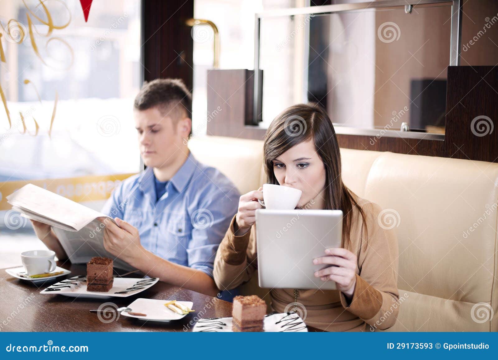 Coffee break stock image. Image of restaurant, cheerful - 29173593