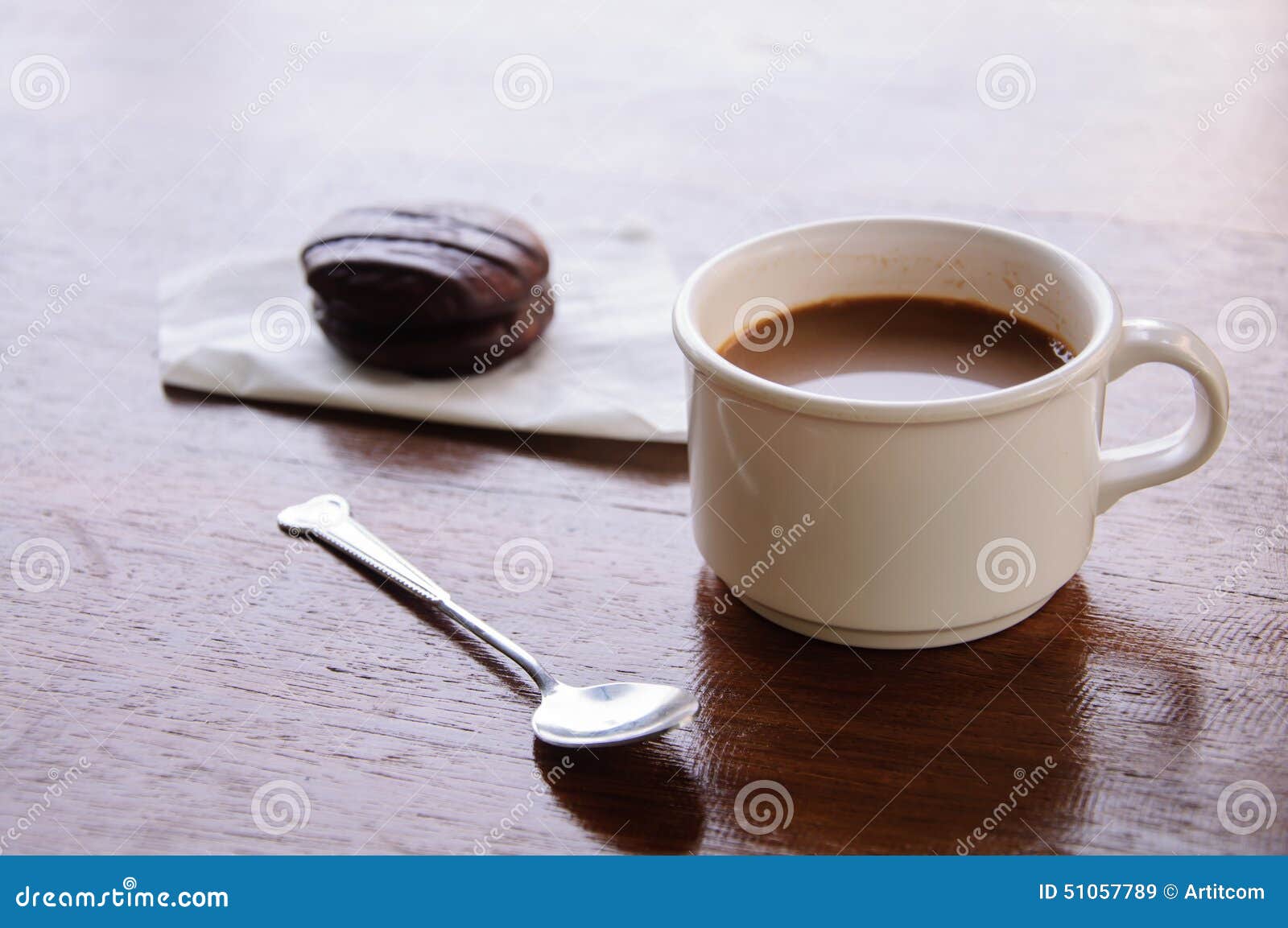 Coffee break with bakery stock image. Image of biscuit - 51057789