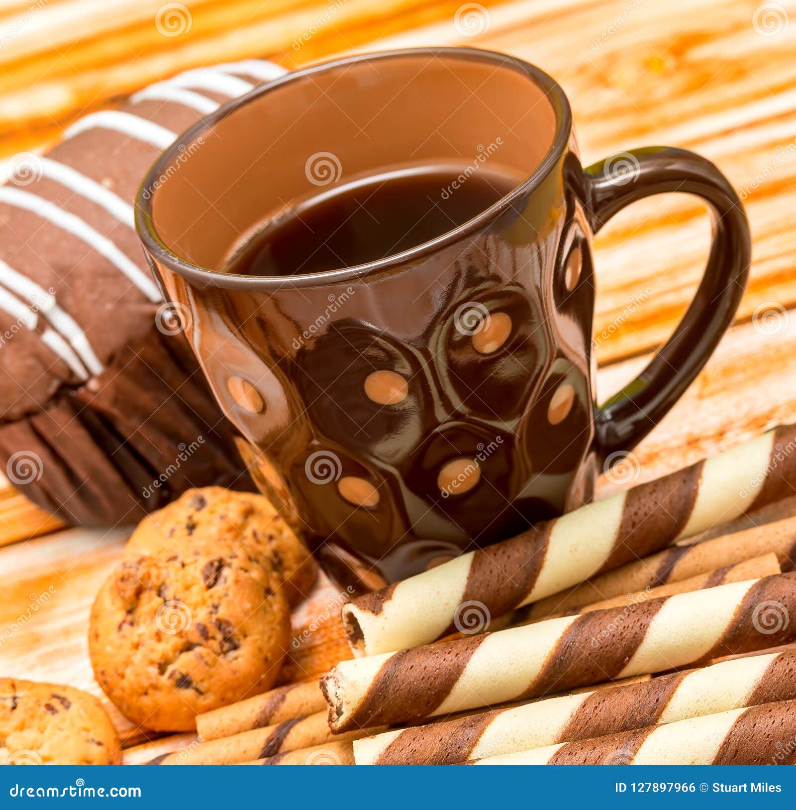 Coffee Break Biscuits Indicates Decaf Cookies and Drink Stock Photo ...