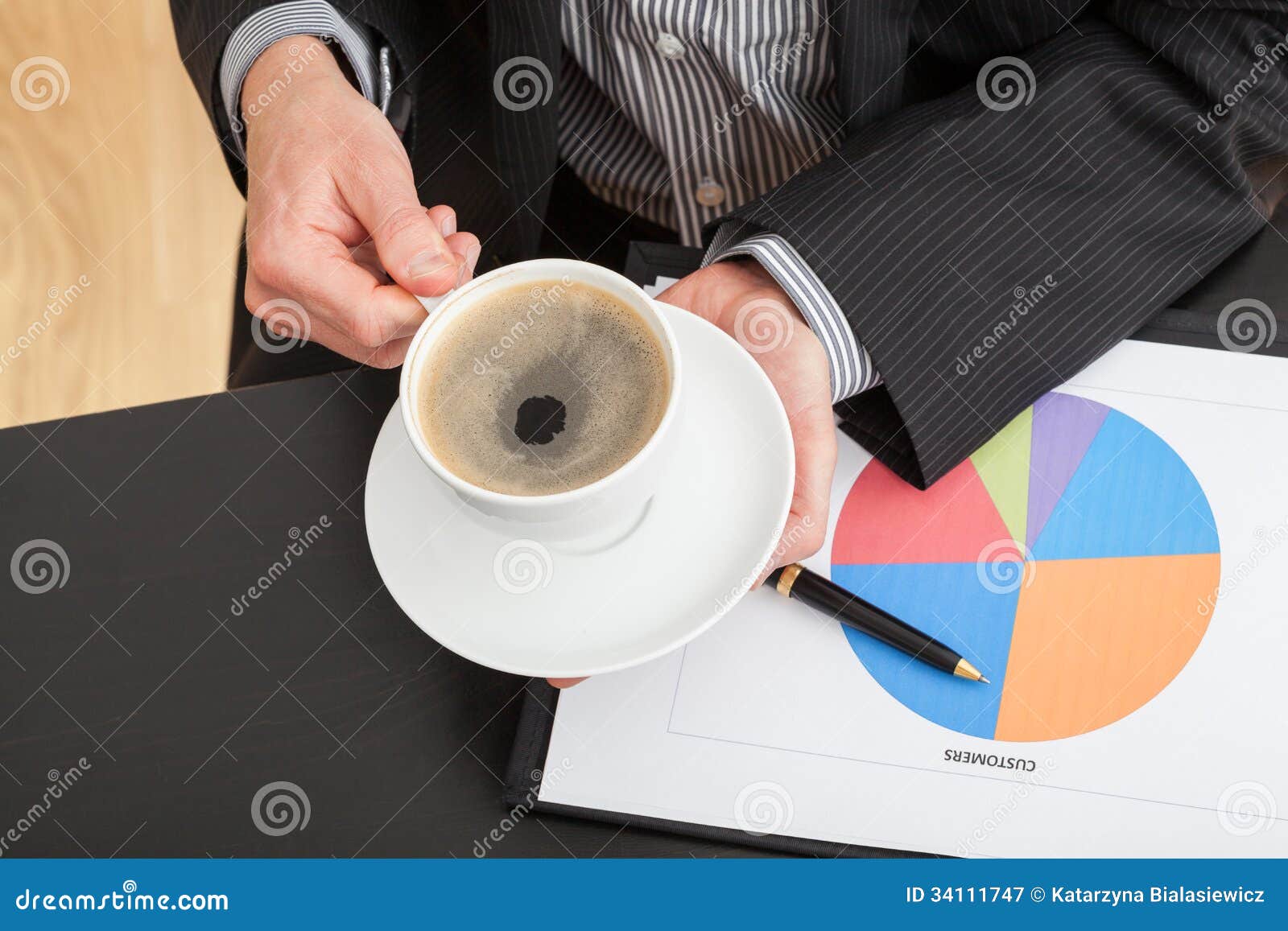 Coffee Break during Business Analysis Stock Image - Image of success ...