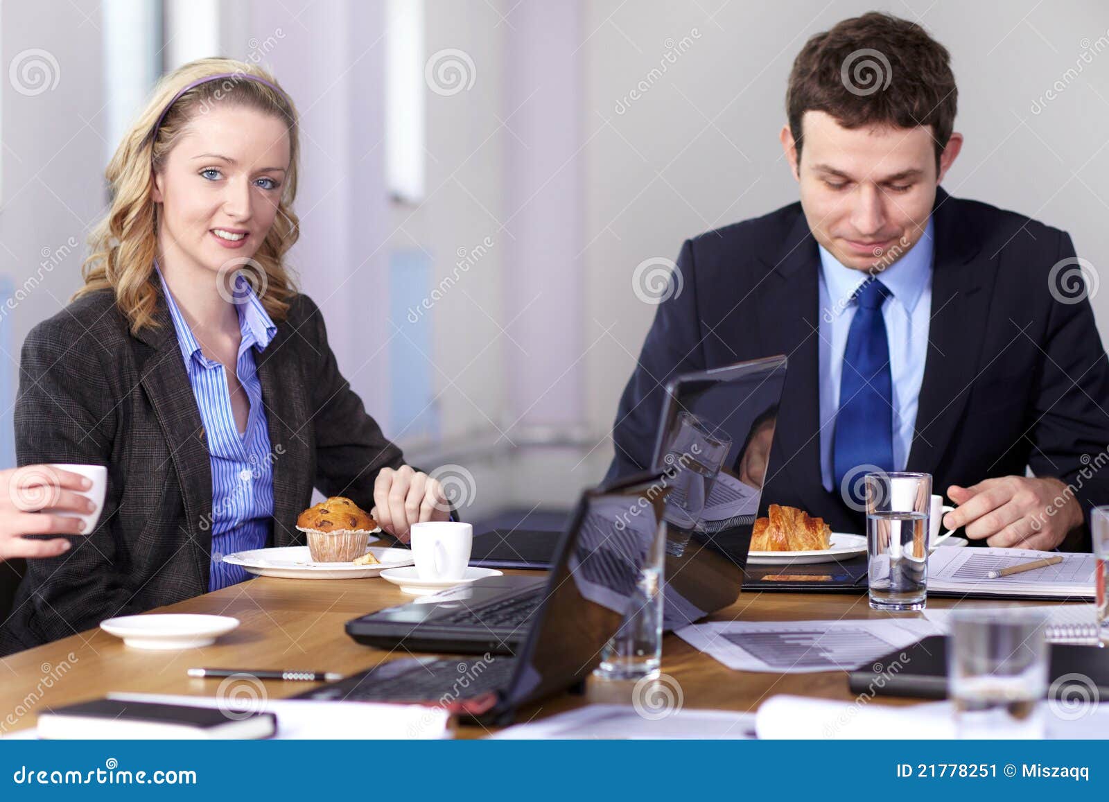 Coffee Break during Business Meeting Stock Image - Image of looking ...
