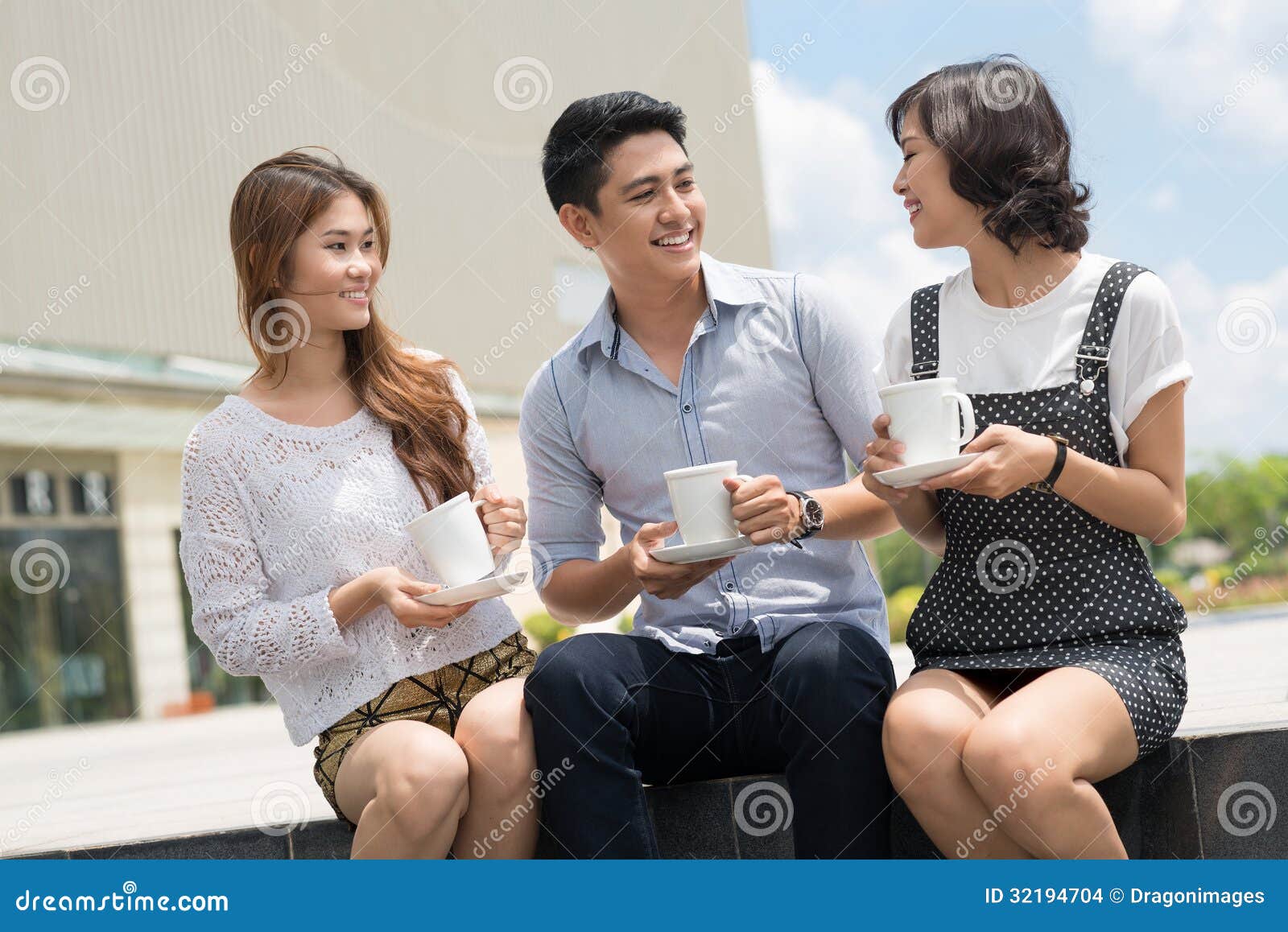 Coffee break chatting stock photo. Image of interest - 32194704