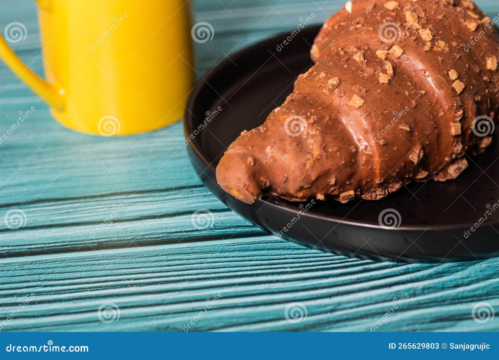 Coffee Break with Chocolate Pastry Stock Image - Image of meal, bread ...