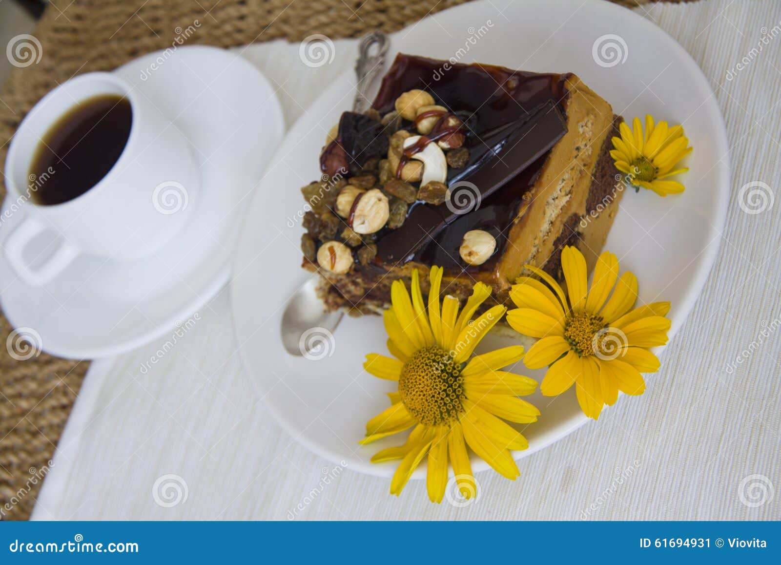 Coffee Break with Chocolate Pie Stock Image - Image of baker, gift ...