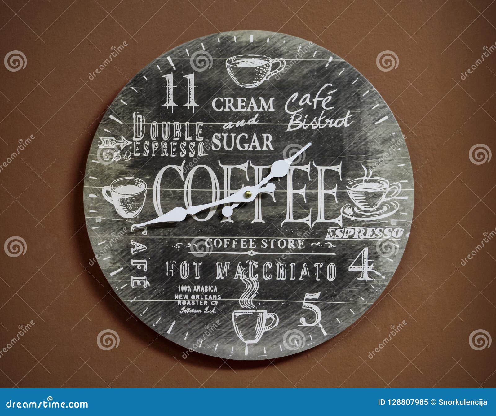 Coffee Break Clock, Time for a Lunch Stock Image - Image of retro ...