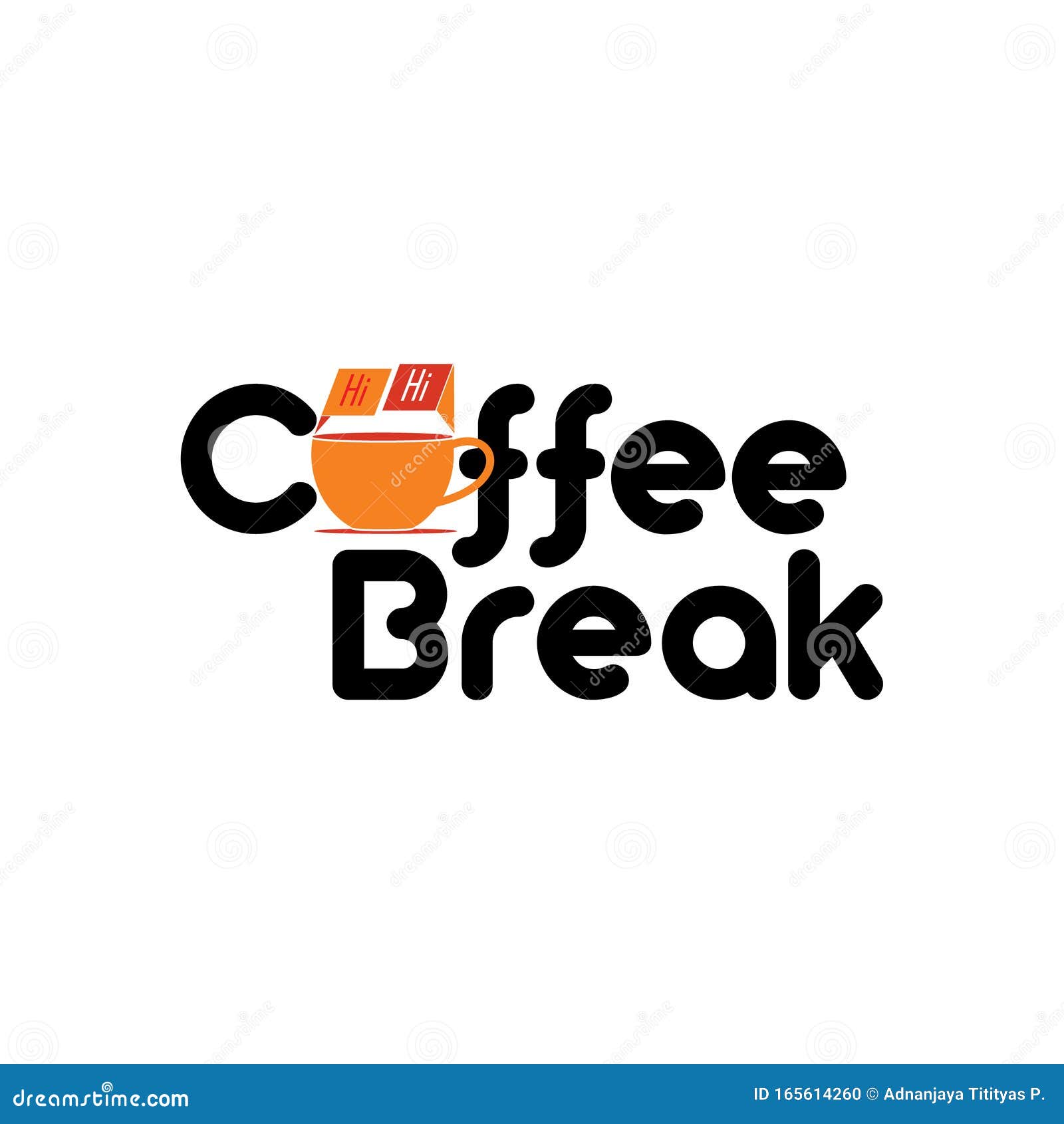 Coffee Break Cup Text Symbol Decoration Vector Stock Vector ...