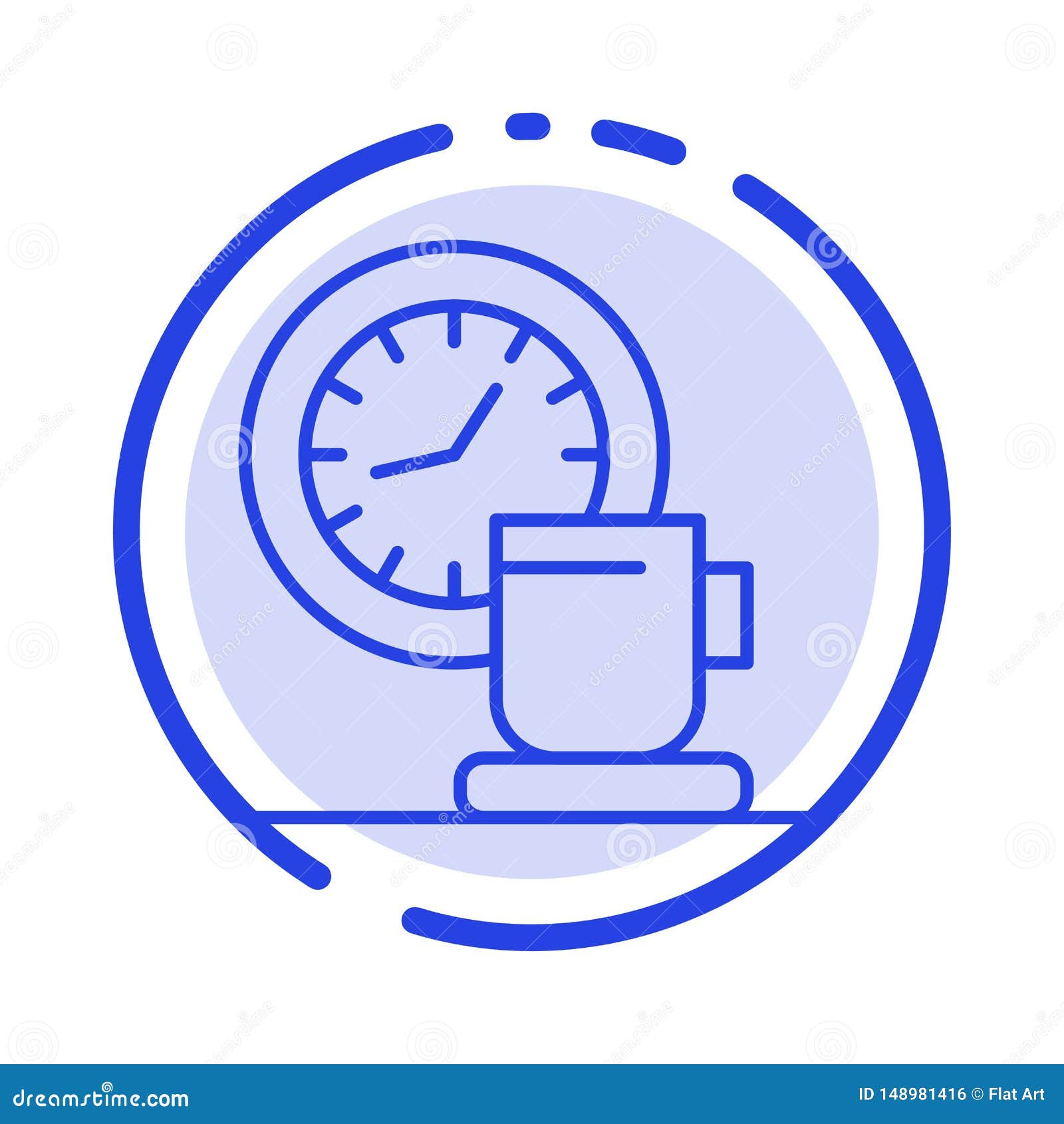 Coffee, Break, Cup, Time, Event Blue Dotted Line Line Icon Stock Vector ...