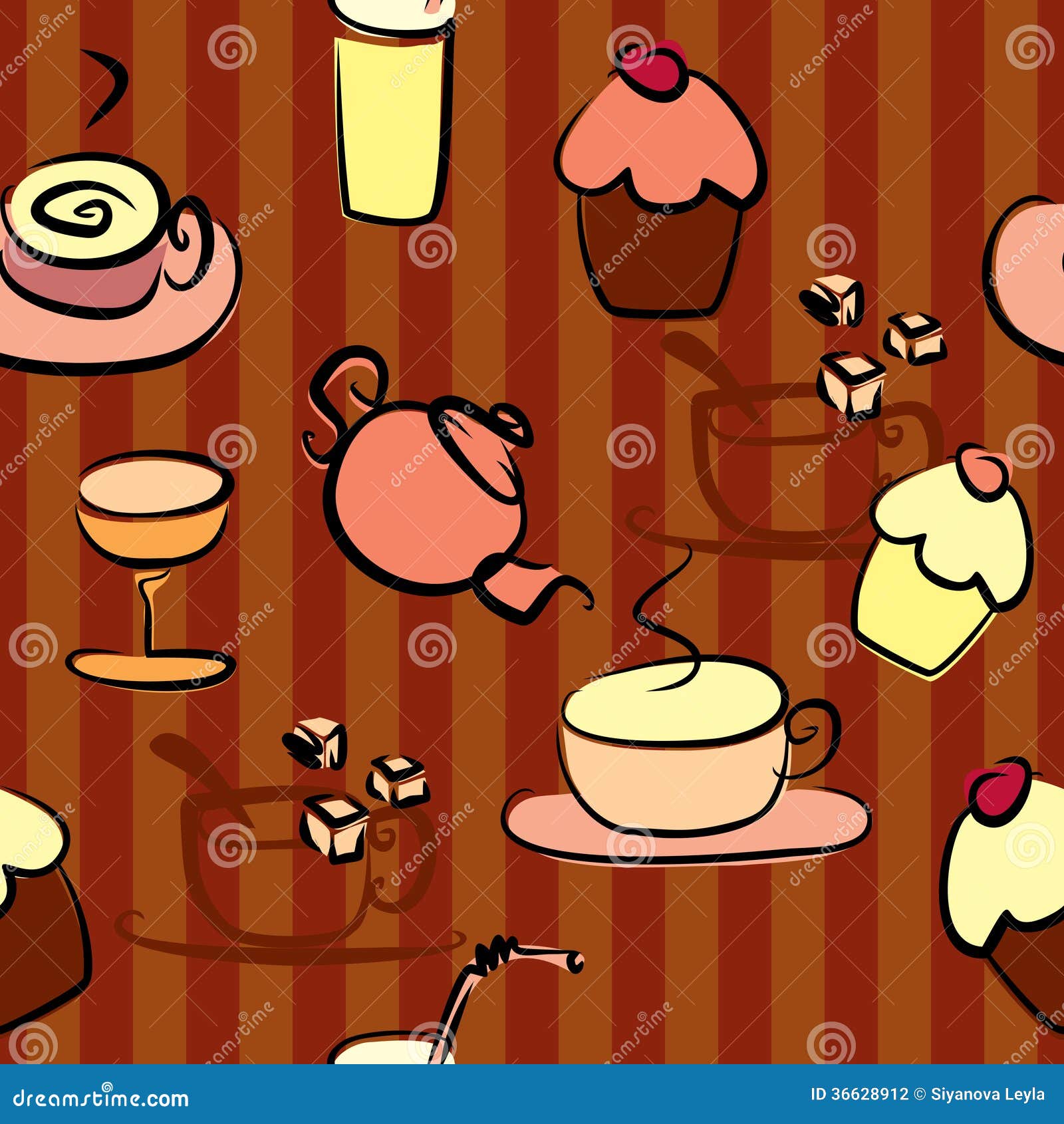 Coffee Break Design Elements Stock Vector - Illustration of elements ...