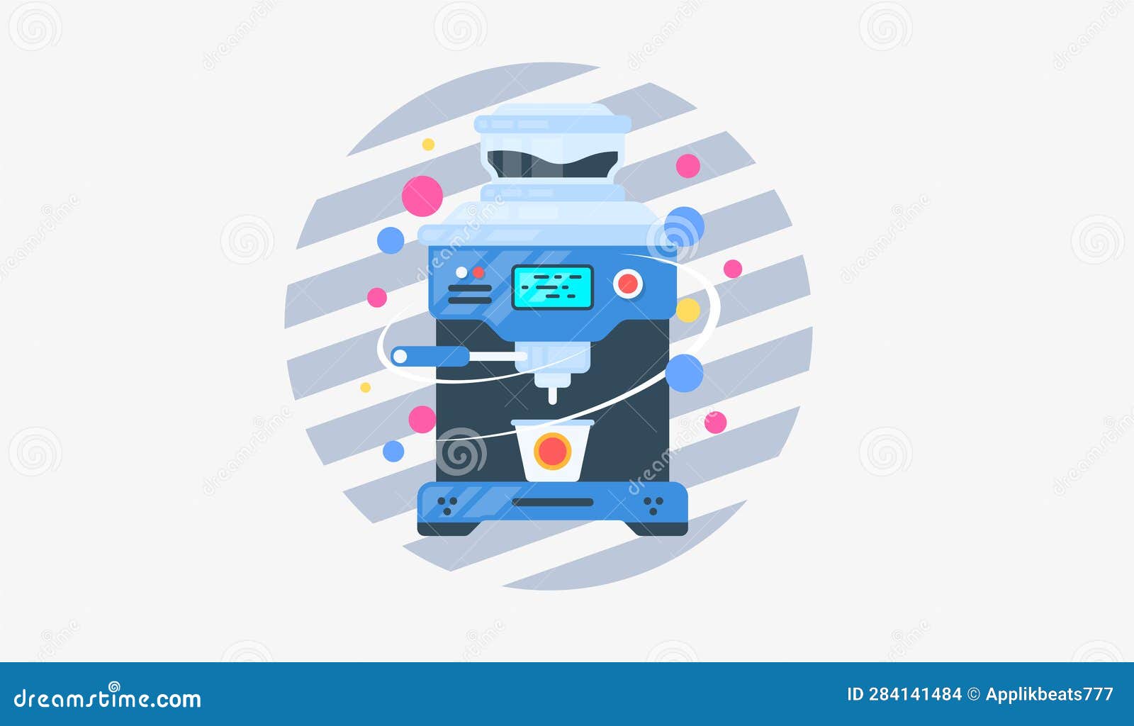 Coffee Break Flat Design. Coffee Machine Stock Vector - Illustration of ...