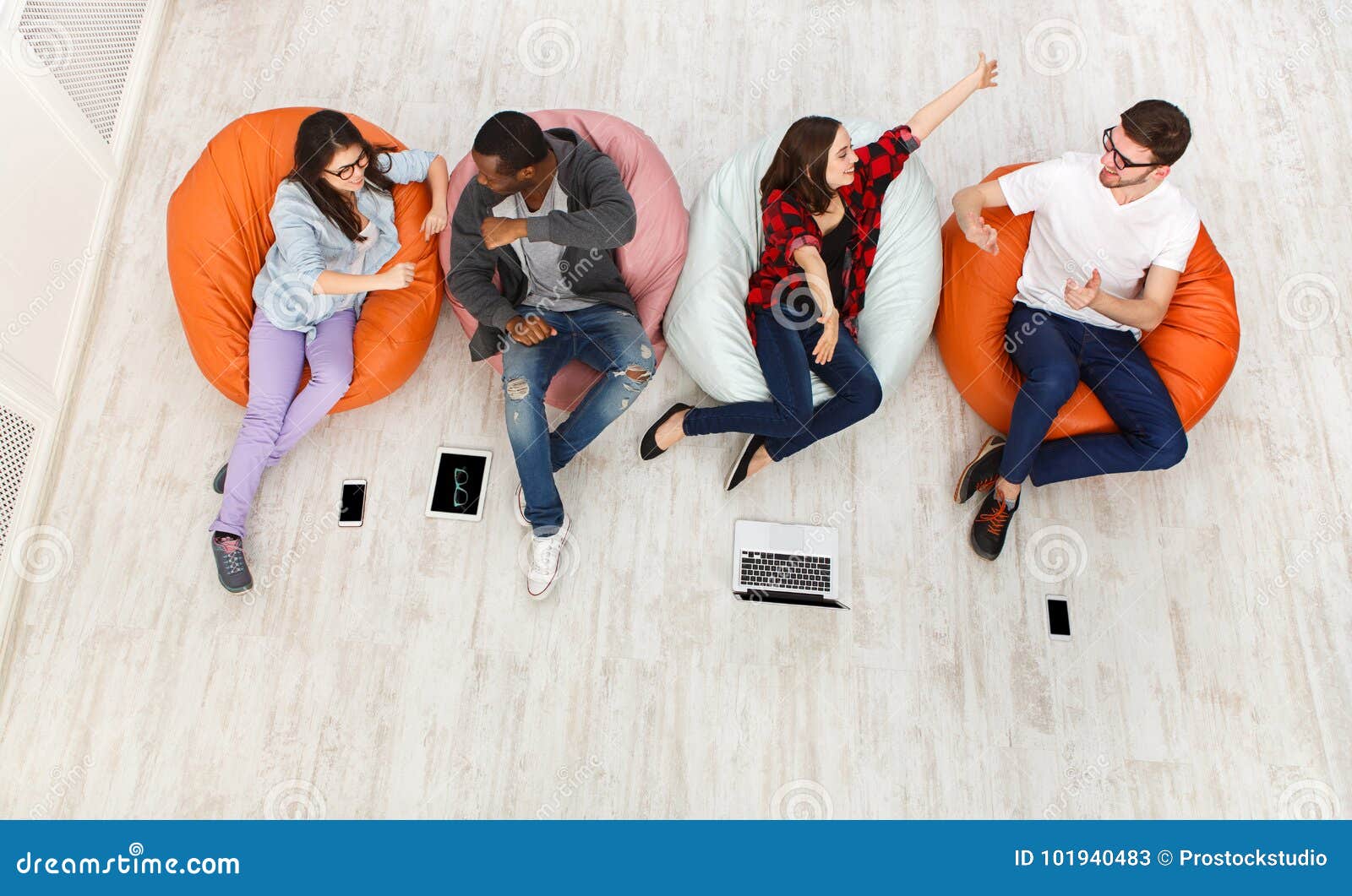 Coffee Break, Group of Students Preparing for Exam Stock Image - Image ...