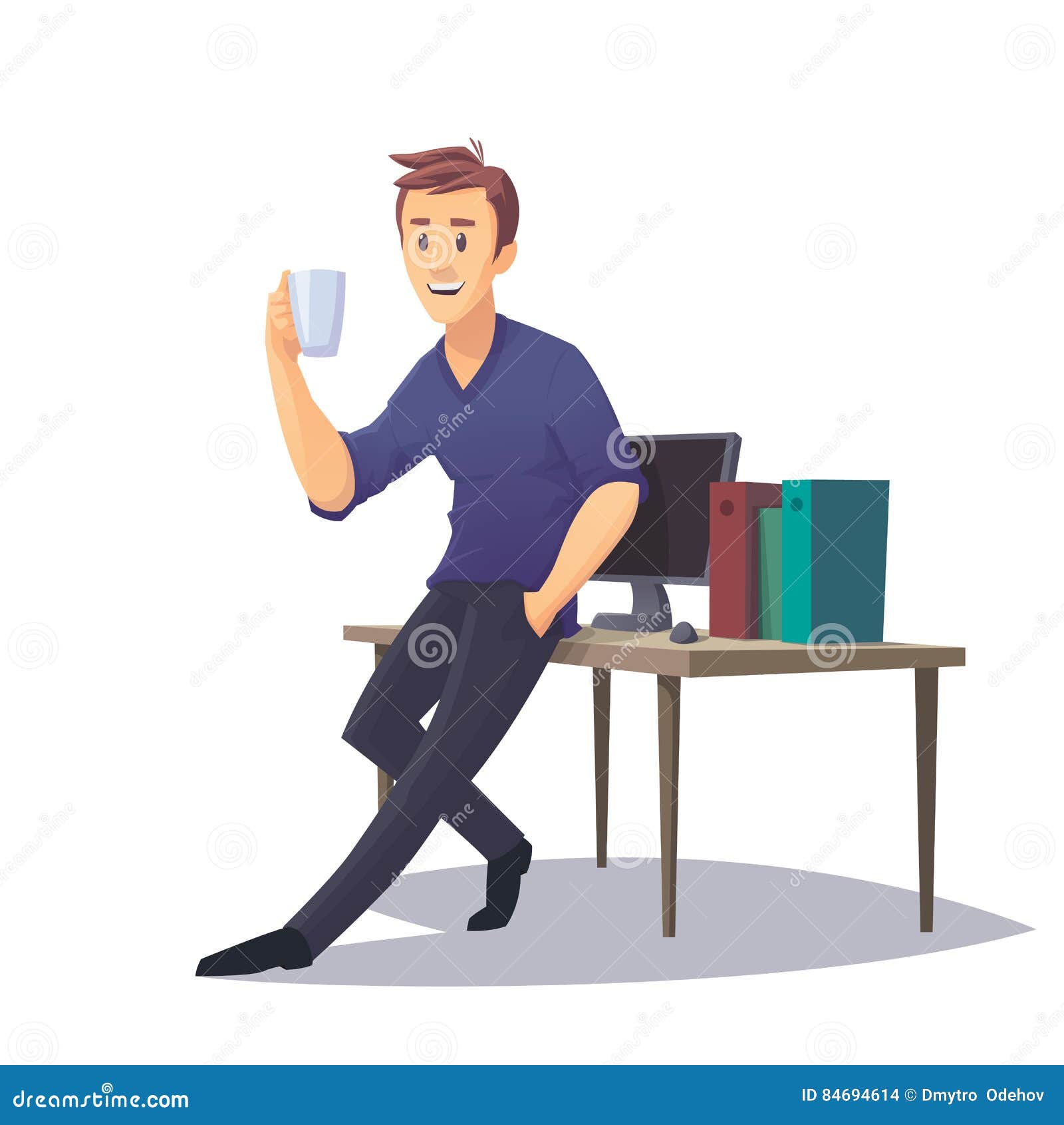 Worker Is Drinking Tea Nolan Icon. Simple Thin Line, Outline Vector Of ...