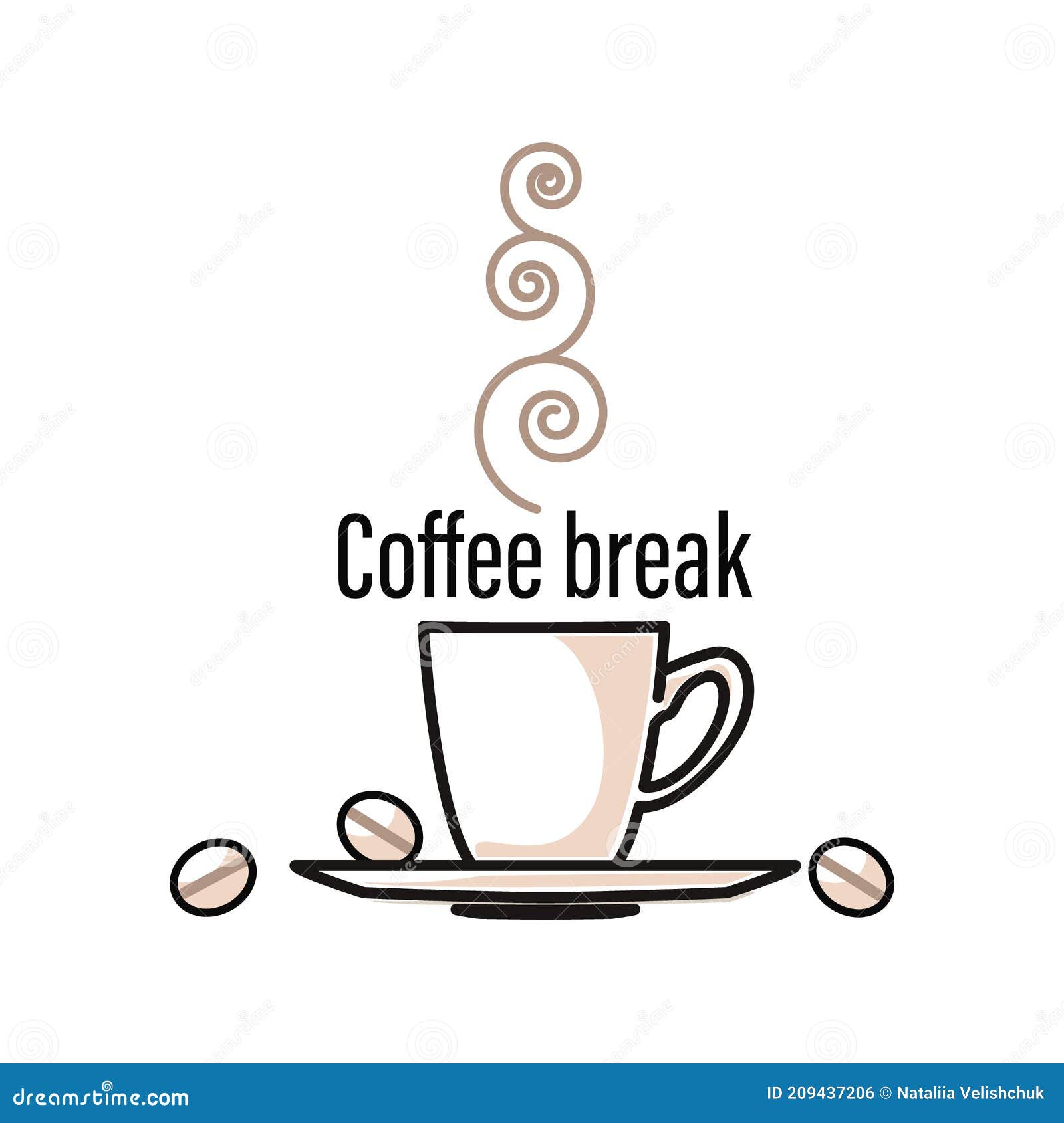 Coffee Break. Icon, Emblem. Coffee Time Stock Vector - Illustration of ...