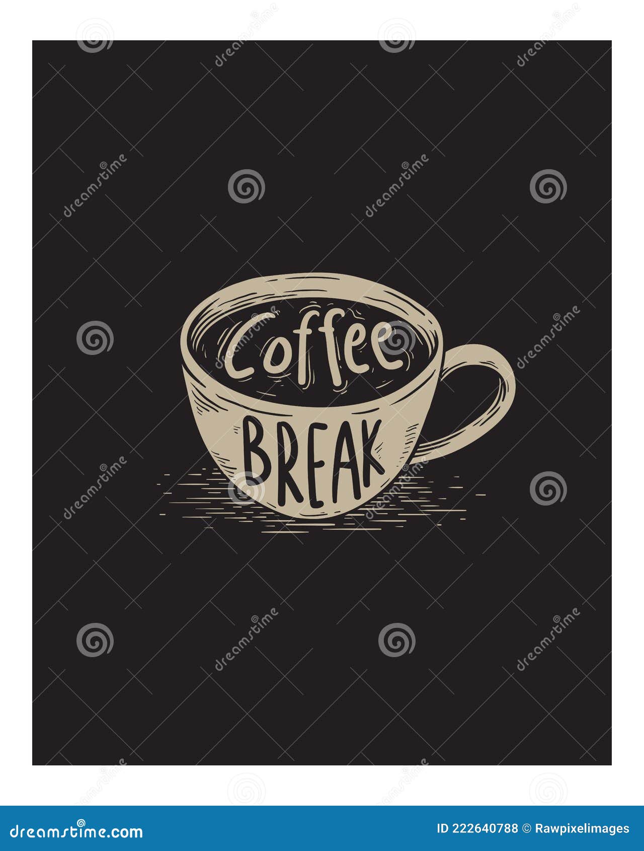 Coffee Break Illustration Wall Art Print and Poster Stock Illustration ...