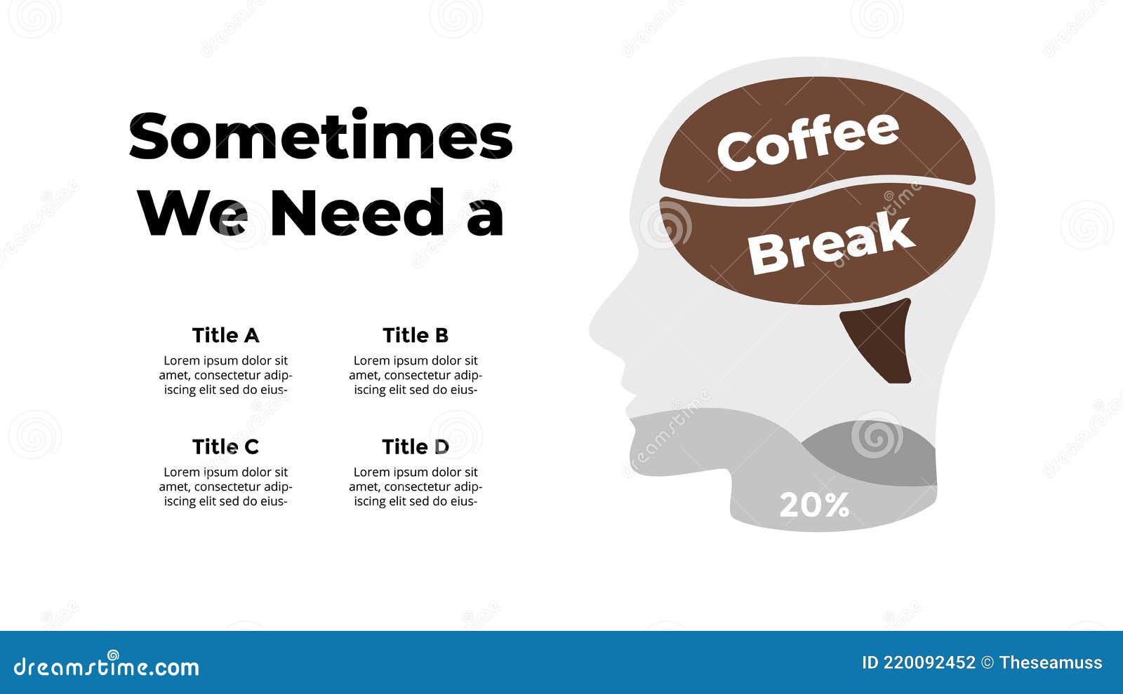 Coffee Break Infographic. Vector Slide Template. Creative Illustration ...