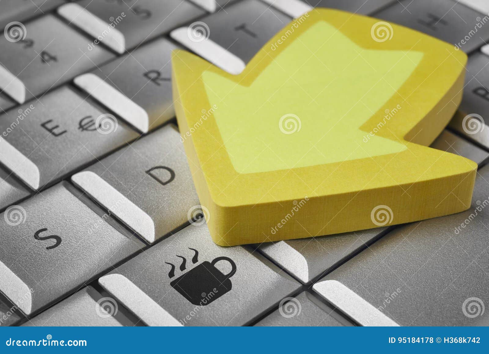 Coffee Break Key on a Computer Keyborder. Break Time Stock Photo ...