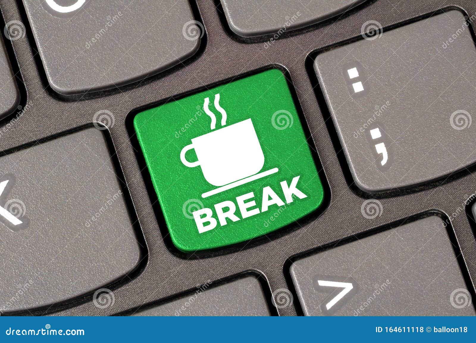 Coffee break keyboard stock photo. Image of fresh, idea - 164611118