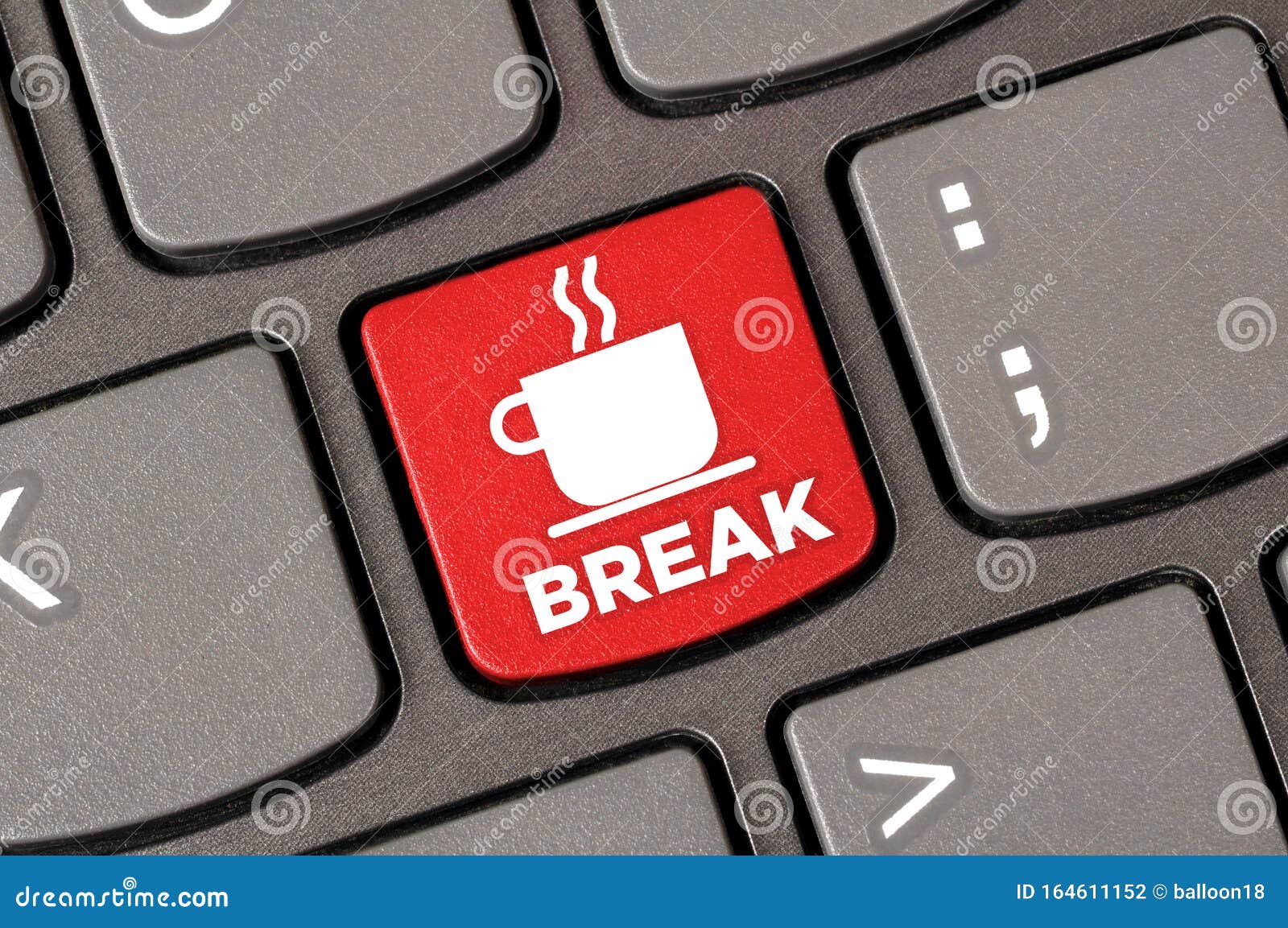 Coffee break keyboard stock photo. Image of break, business - 164611152