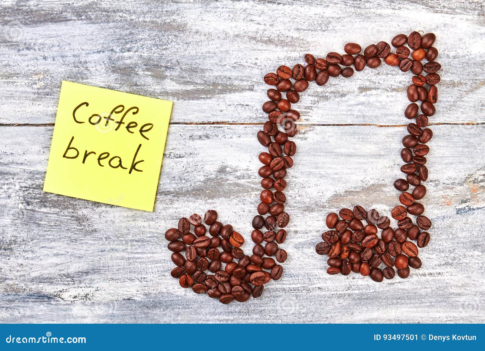 Coffee Break Message and Coffee. Stock Image - Image of information ...