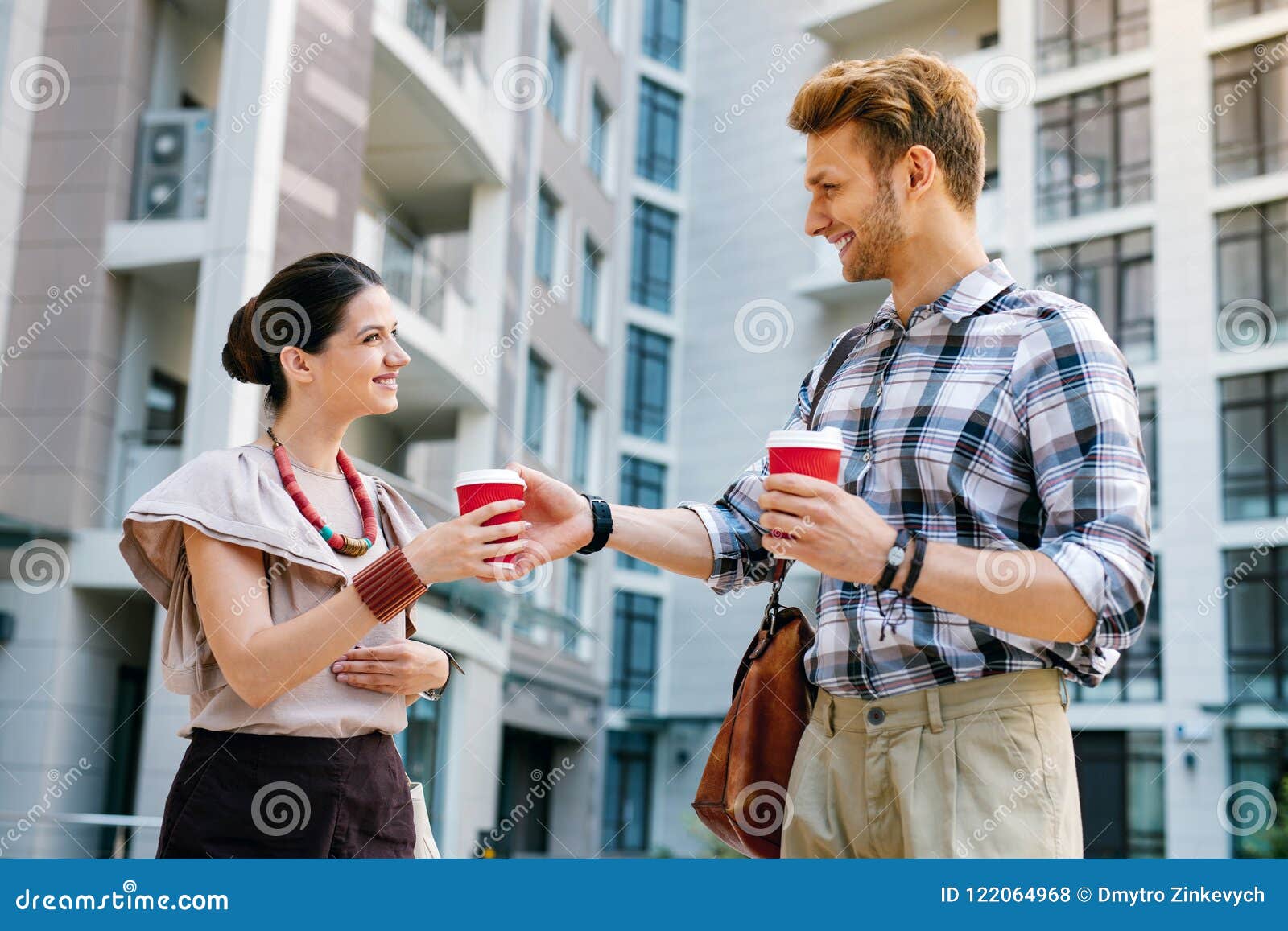 Nice Happy Colleagues Having a Coffee Break Stock Photo - Image of ...