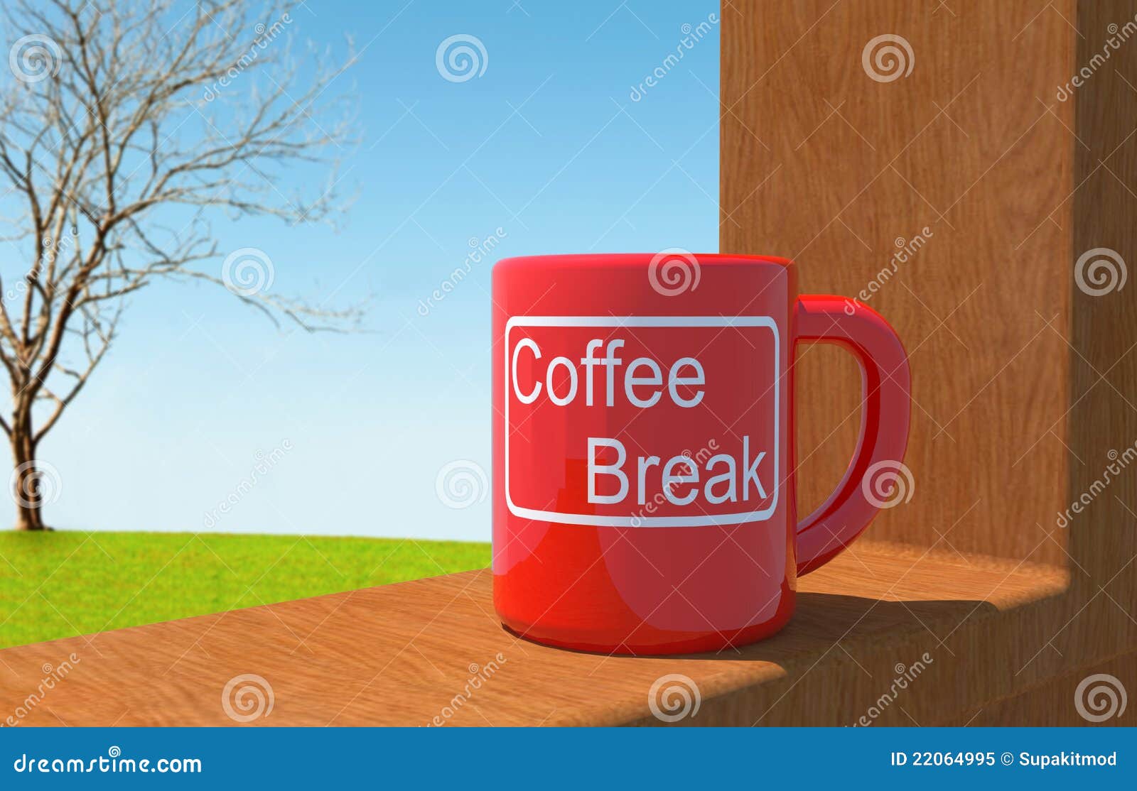 Coffee break in office stock illustration. Illustration of delicious ...