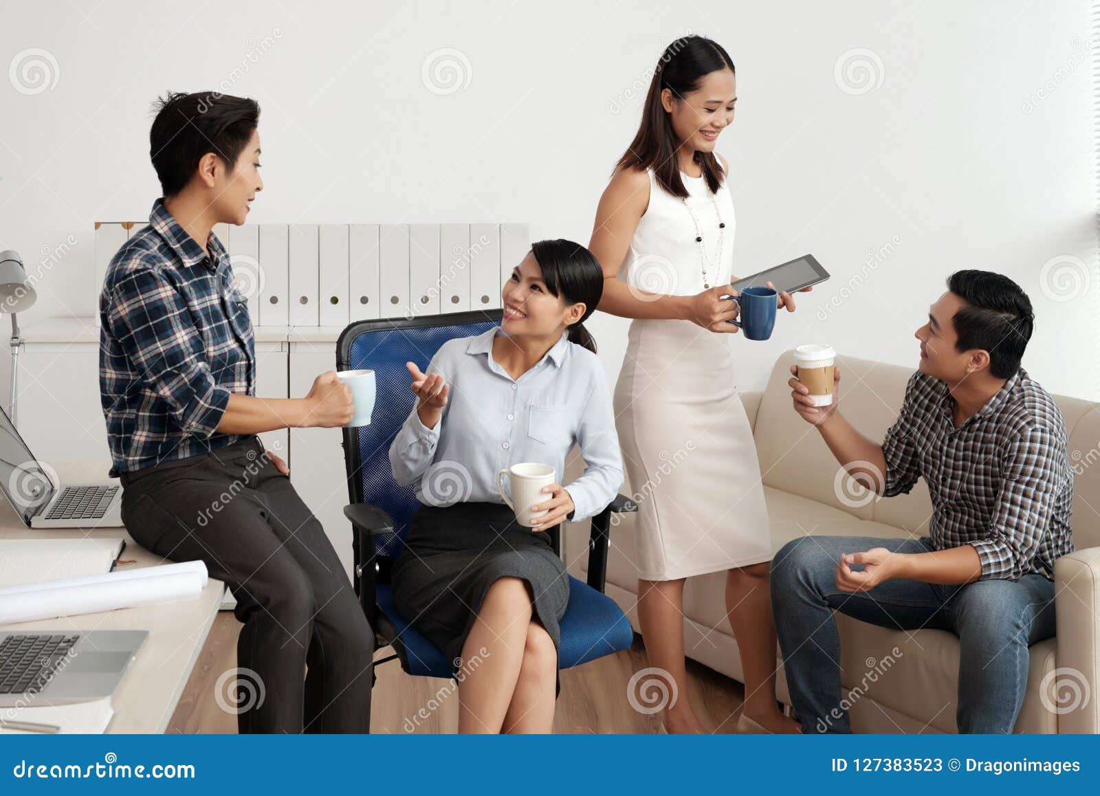 Coffee break in office stock image. Image of business - 127383523