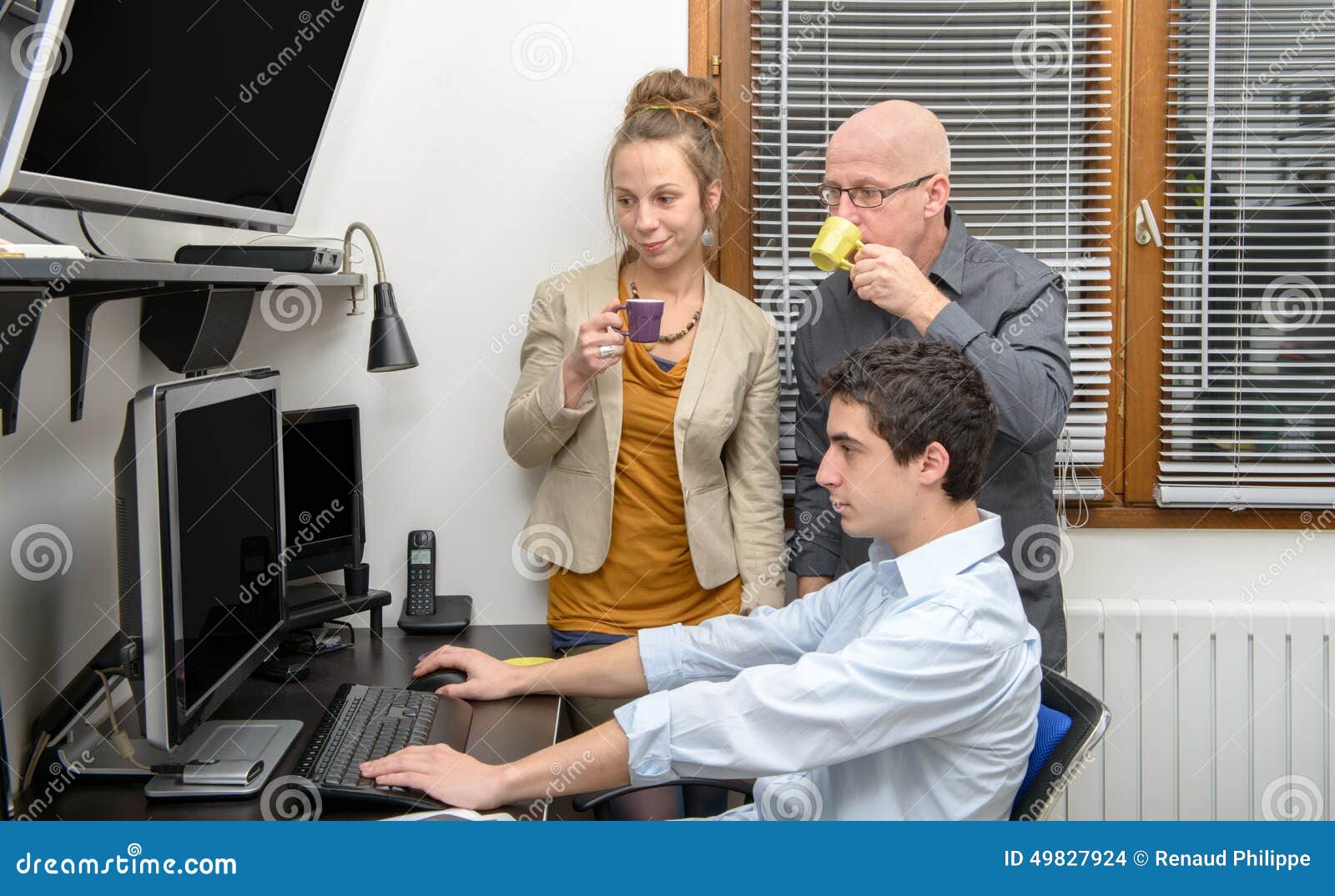 Coffee break in the office stock photo. Image of office - 49827924