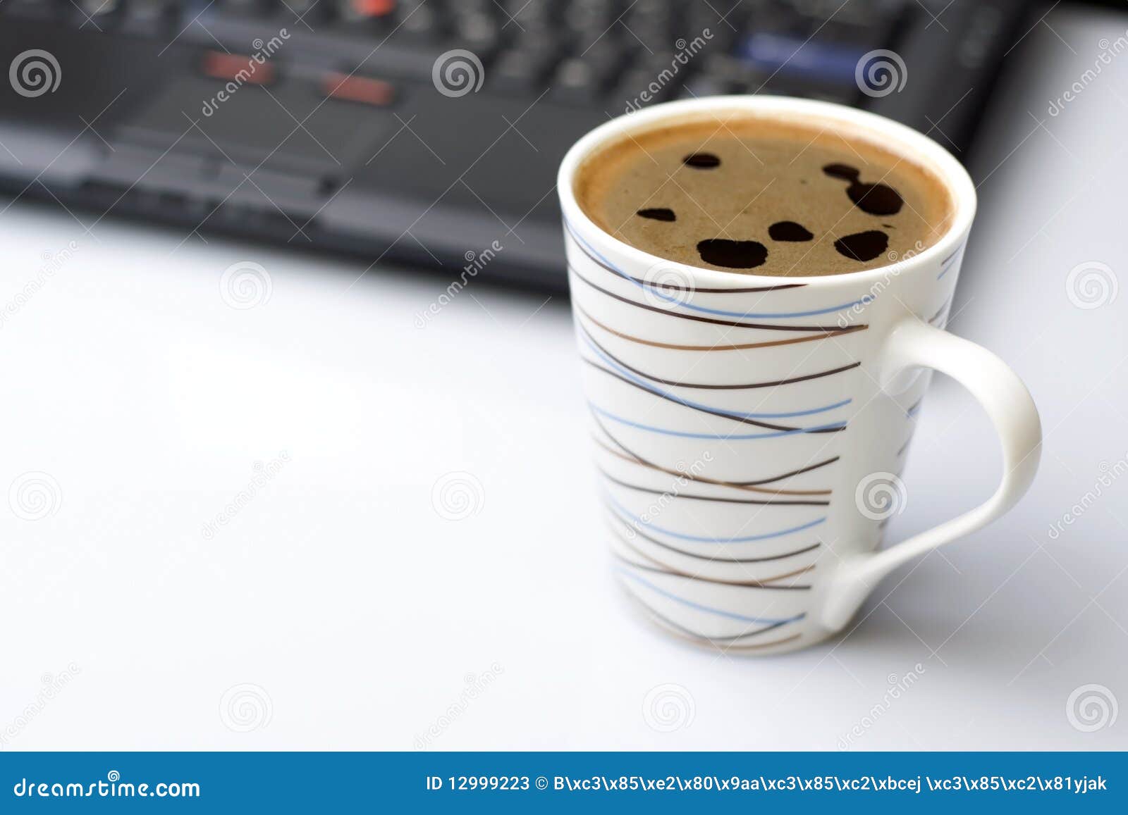 Coffee Break in Office and Laptop on a Desk Stock Image - Image of ...