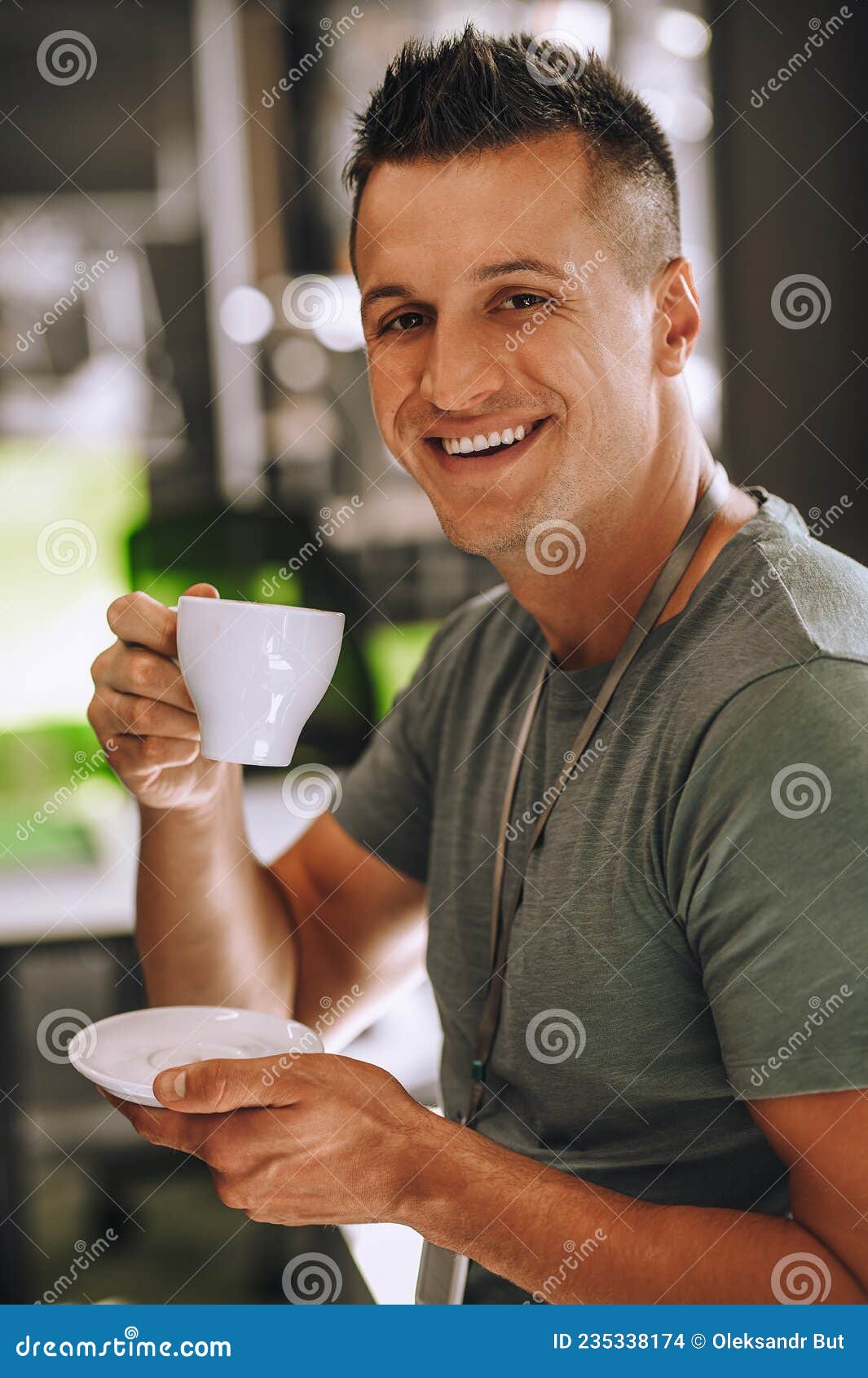 Office Worker Having Coffee while Coffee Break Stock Photo - Image of ...