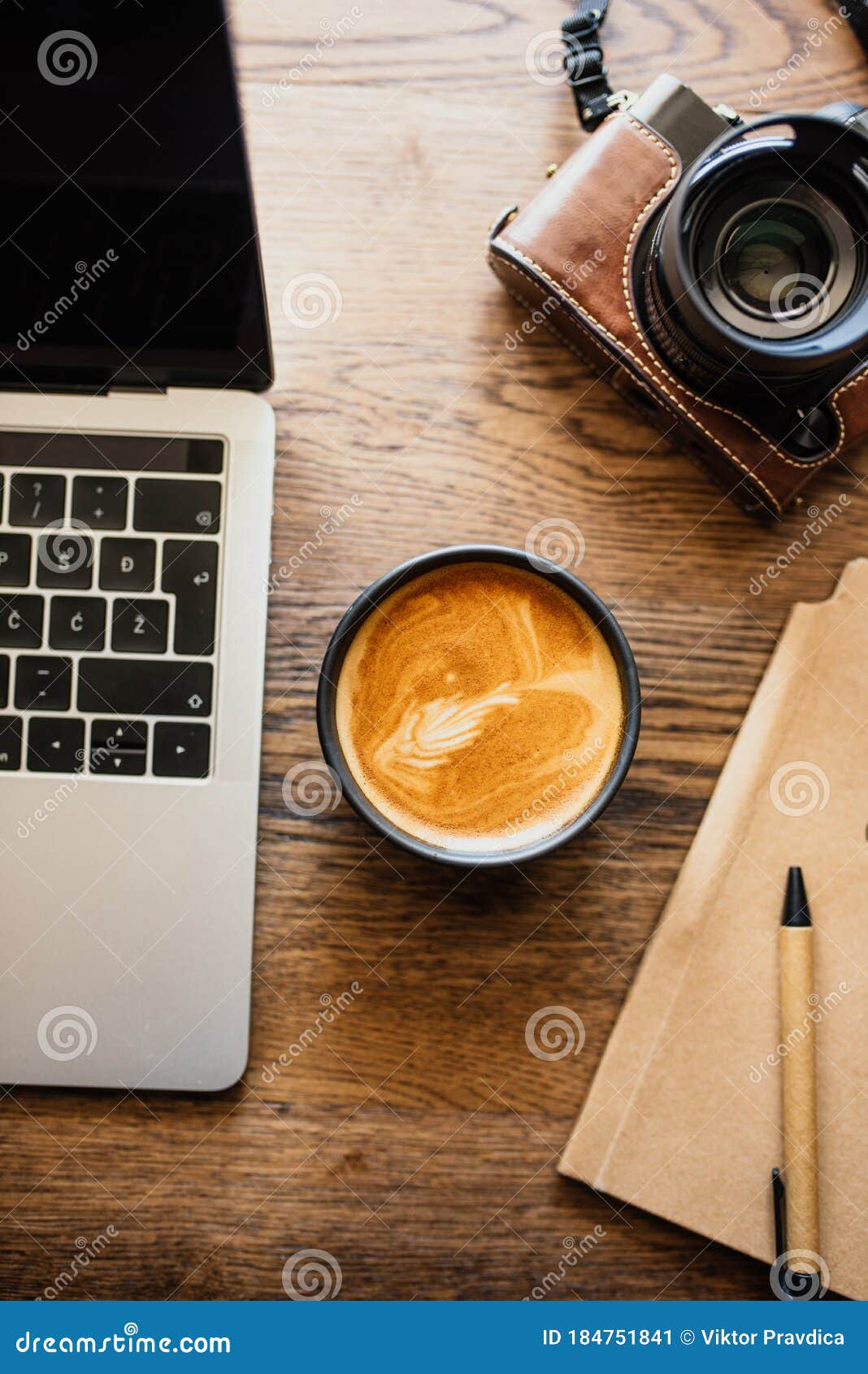 Coffee break stock image. Image of notebook, laptop - 184751841