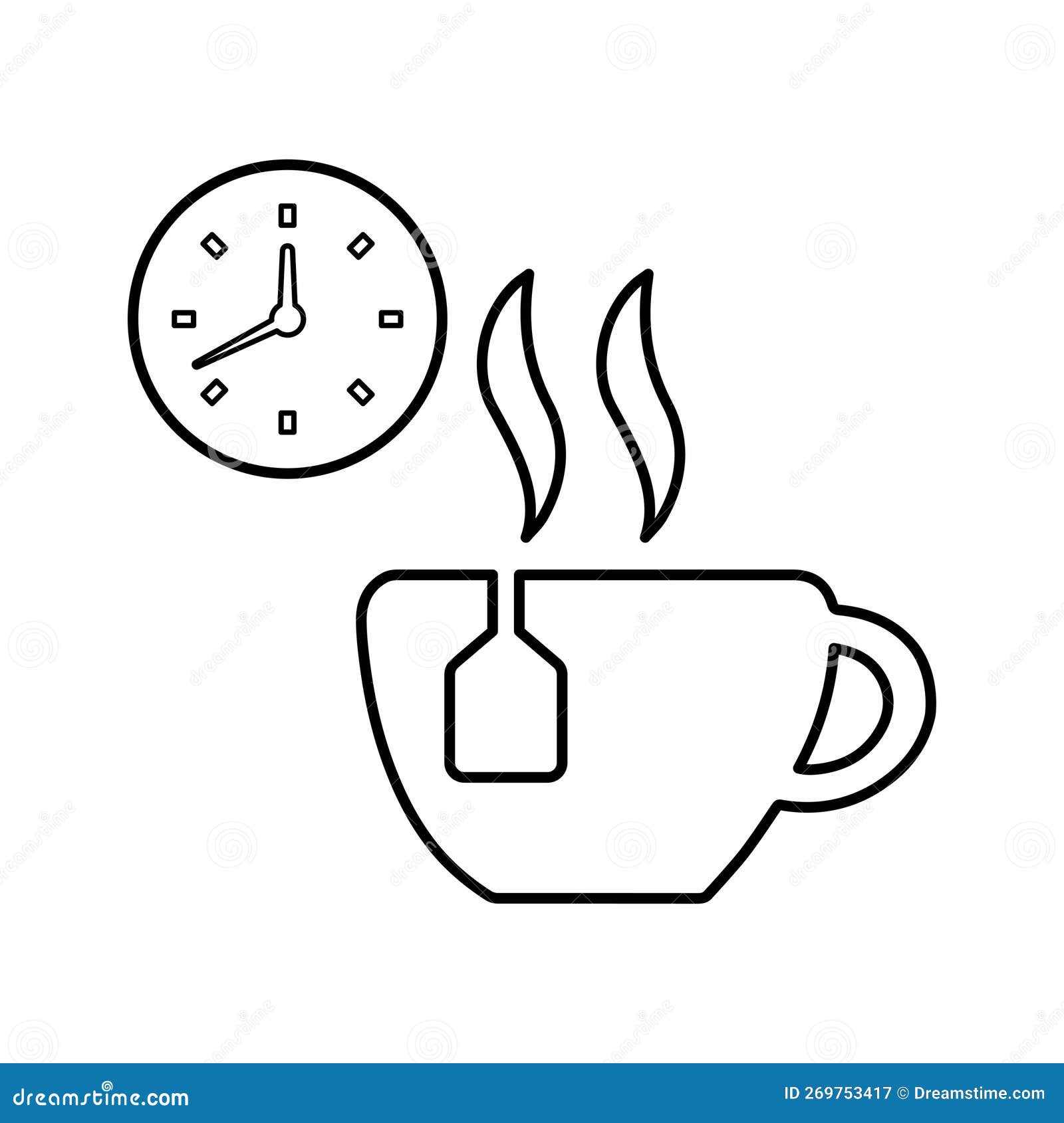 Coffee Break Outline Icon. Line Art Vector Stock Illustration ...