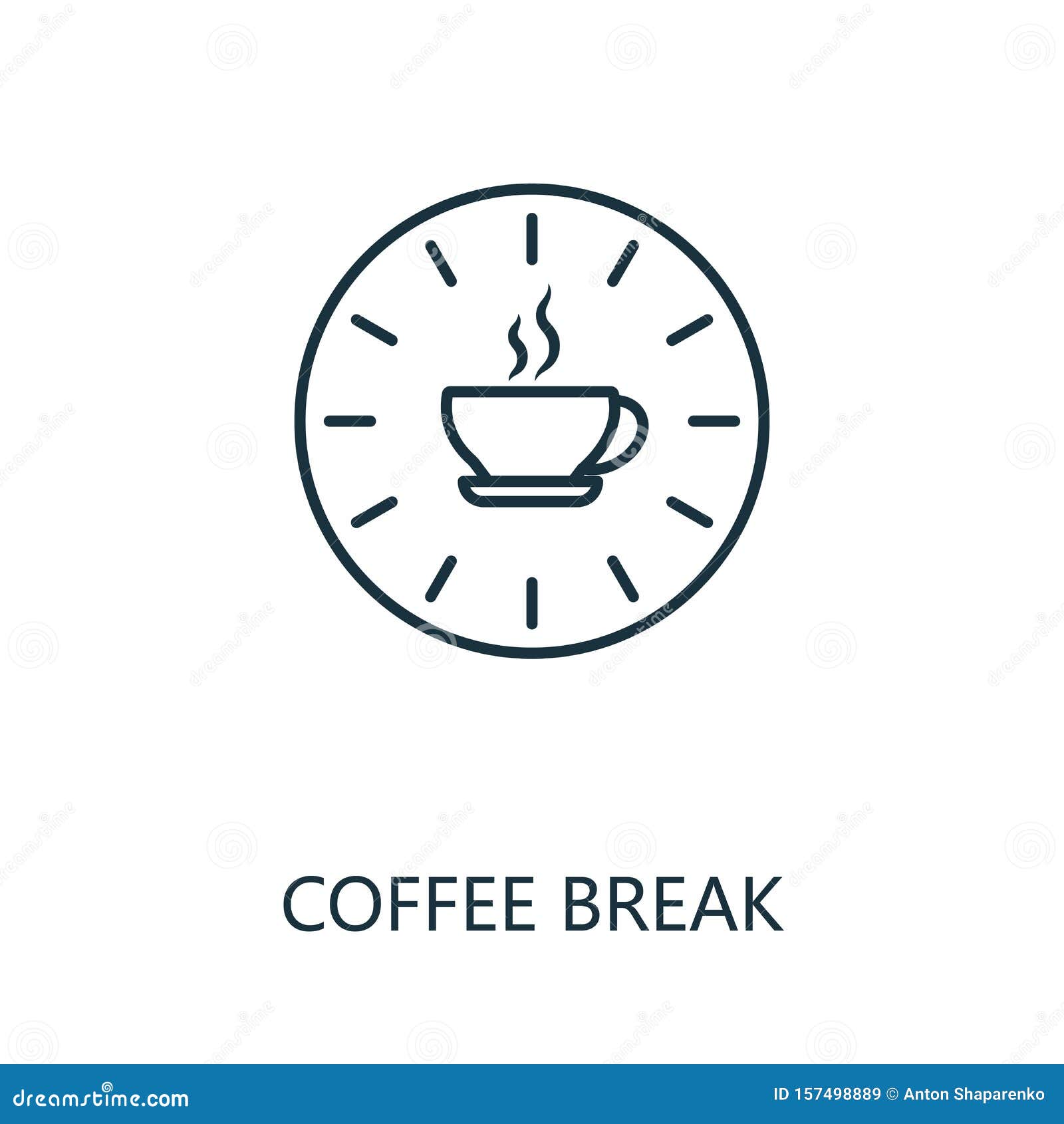 Coffee Break Outline Icon. Thin Line Concept Element from Productivity ...