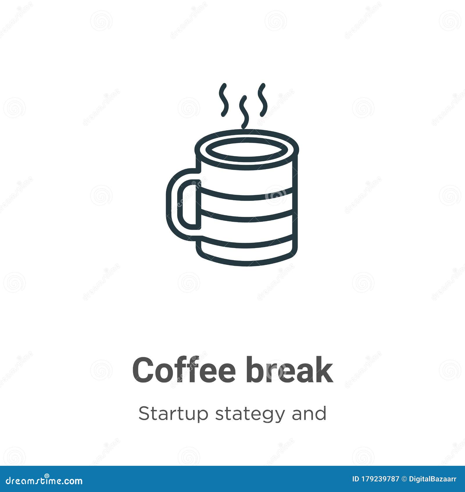 Coffee Break Outline Vector Icon. Thin Line Black Coffee Break Icon ...