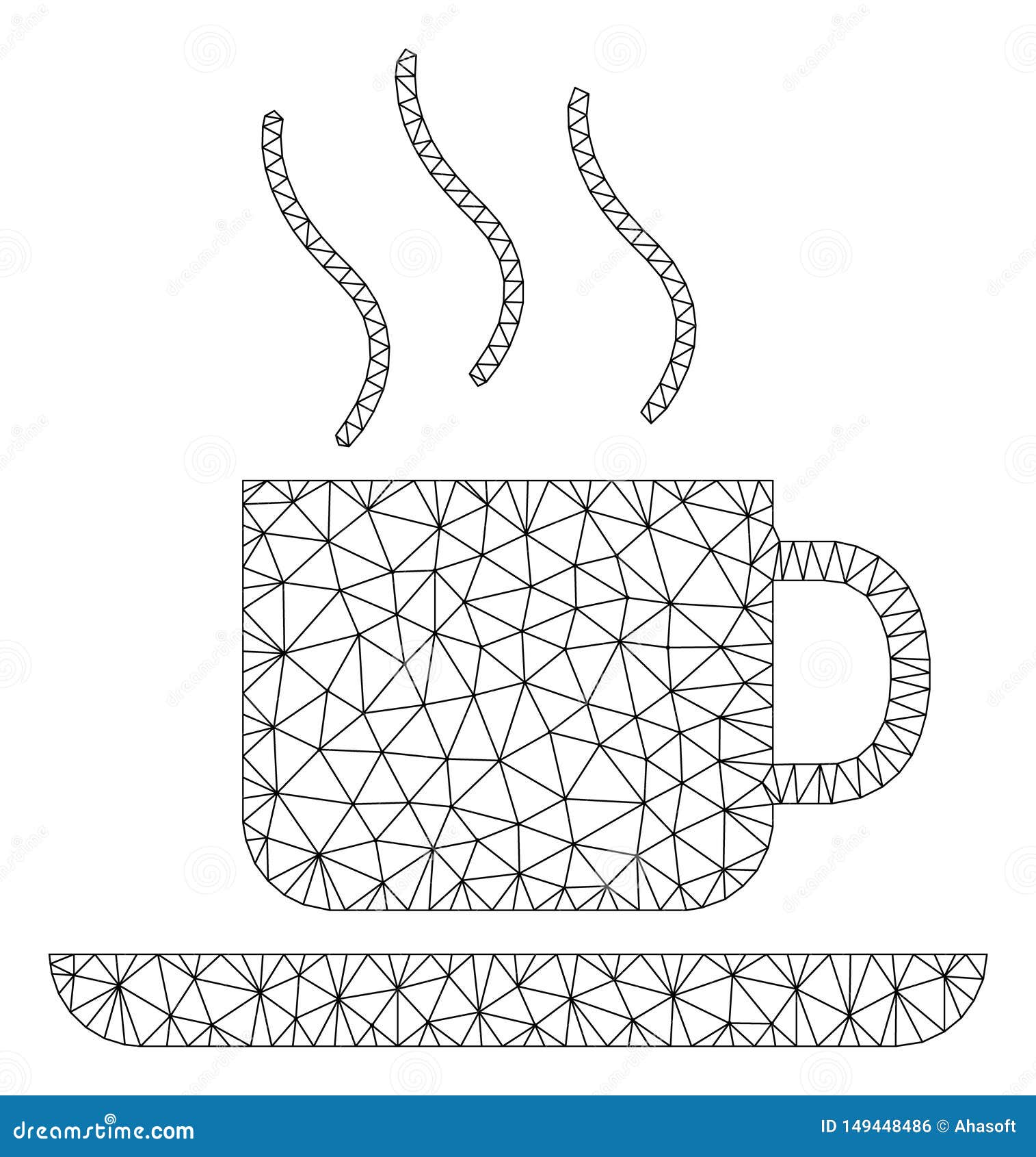 Coffee-Break Polygonal Frame Vector Mesh Illustration Stock Vector ...