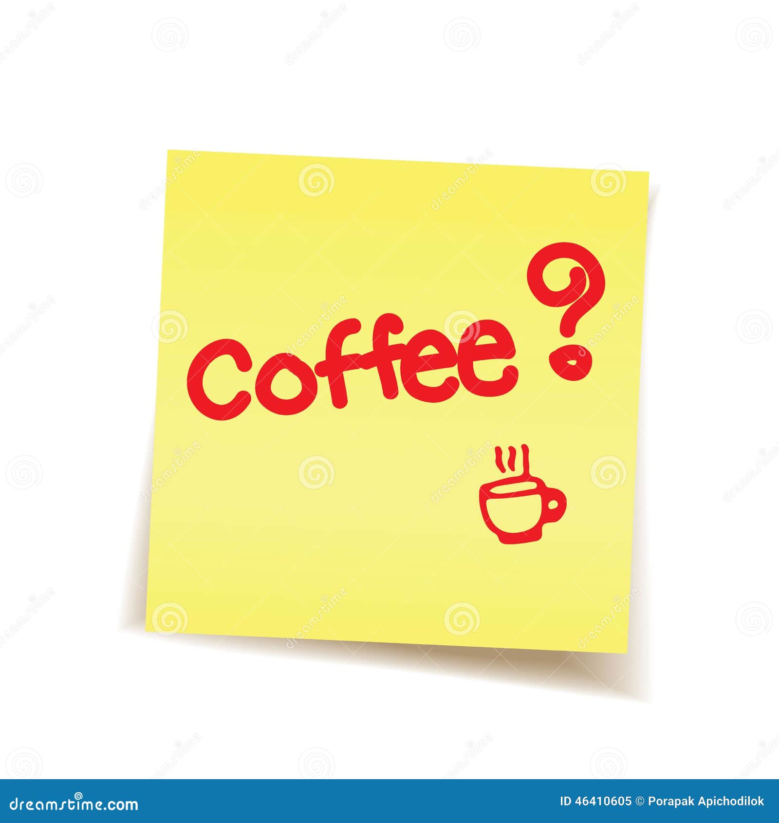 Coffee break on post it stock illustration. Illustration of paper ...