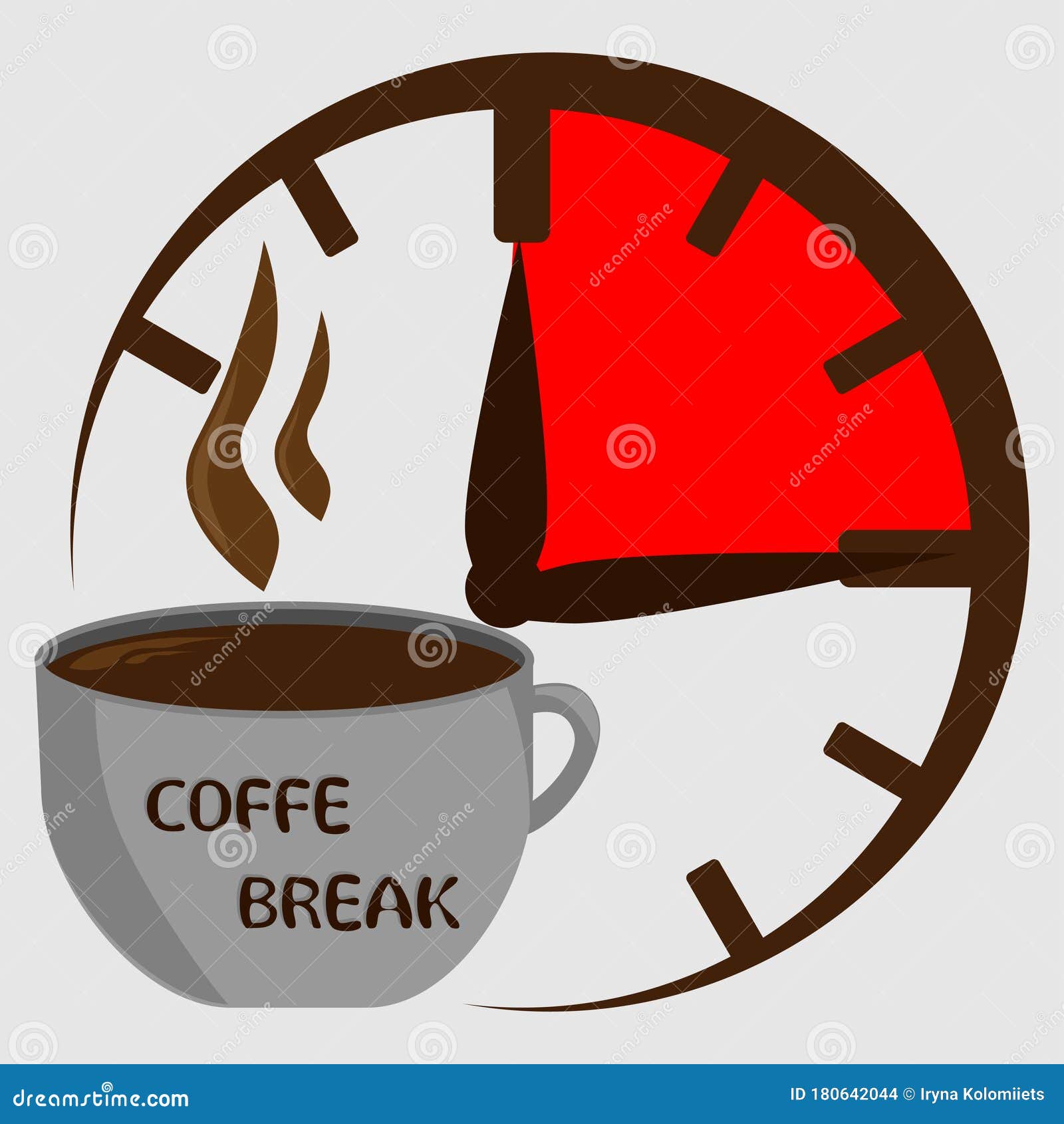 Coffee Break Poster. Mug Whith Clock for Coffee Time Stock Illustration ...