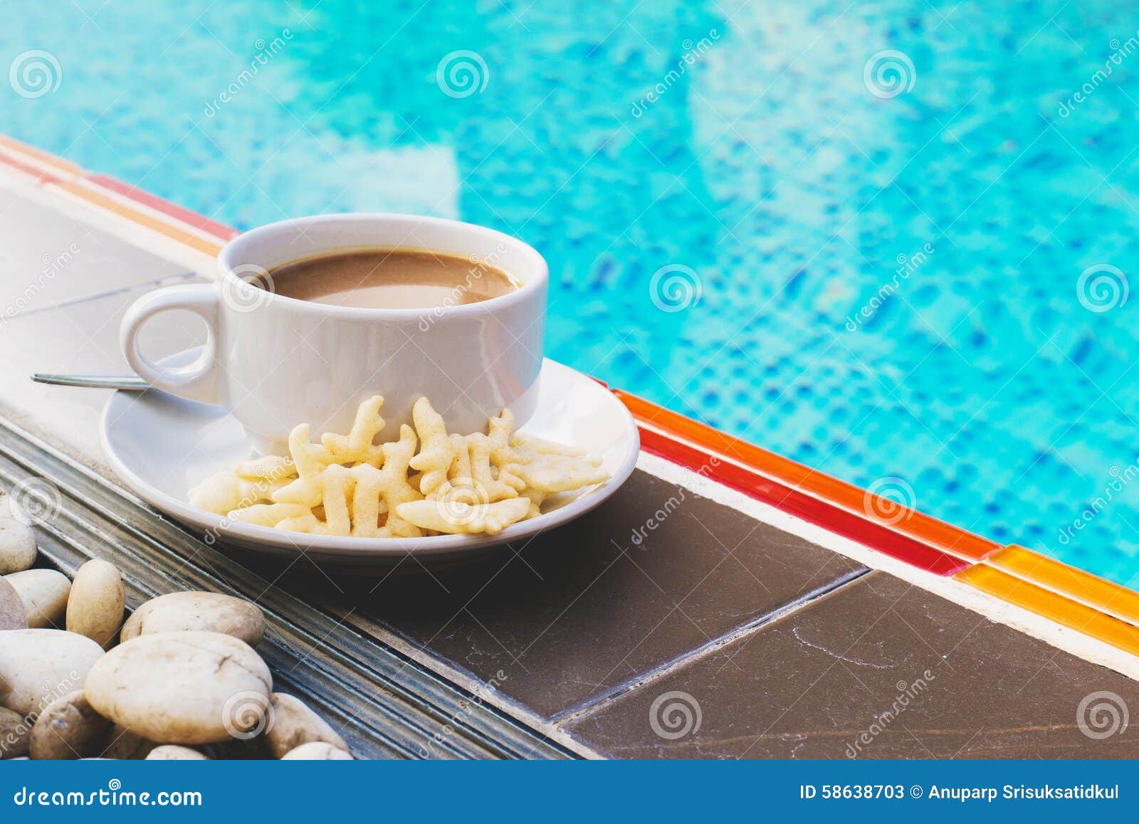Coffee break stock image. Image of swim, hotcoffee, pool - 58638703