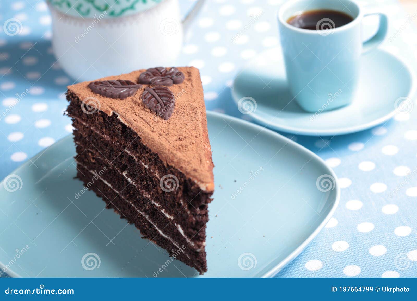 Coffee Break: Slice of Chocolate Cake and a Cup of Coffee Stock Image ...