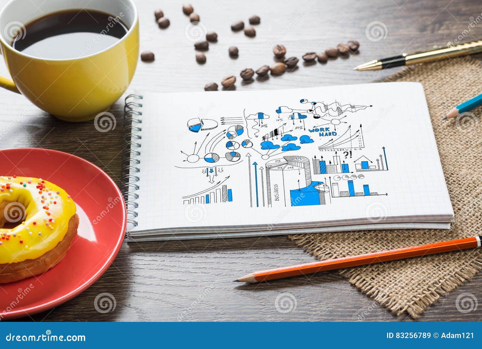Coffee break and snack stock image. Image of espresso - 83256789
