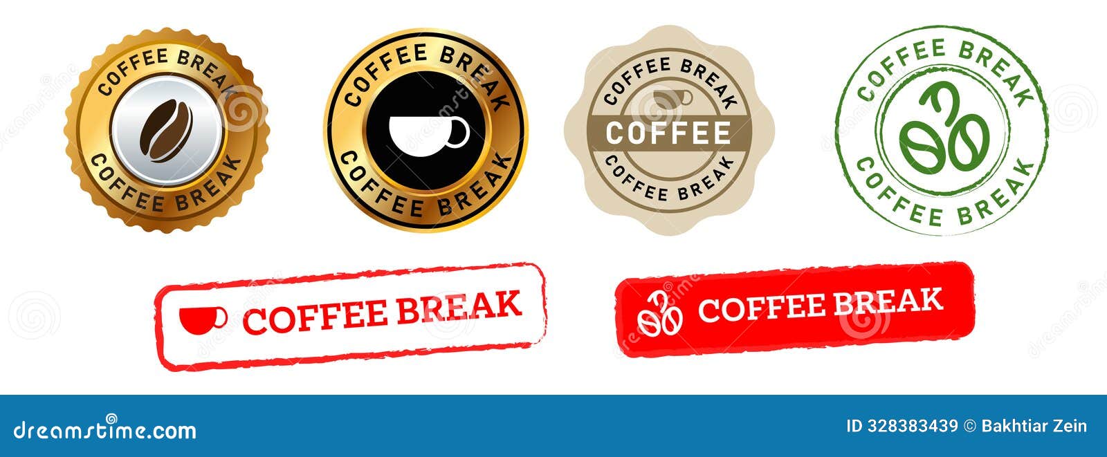 Coffee Break Stamp Watermark with Rectangle Circle Shape Branding Stock ...