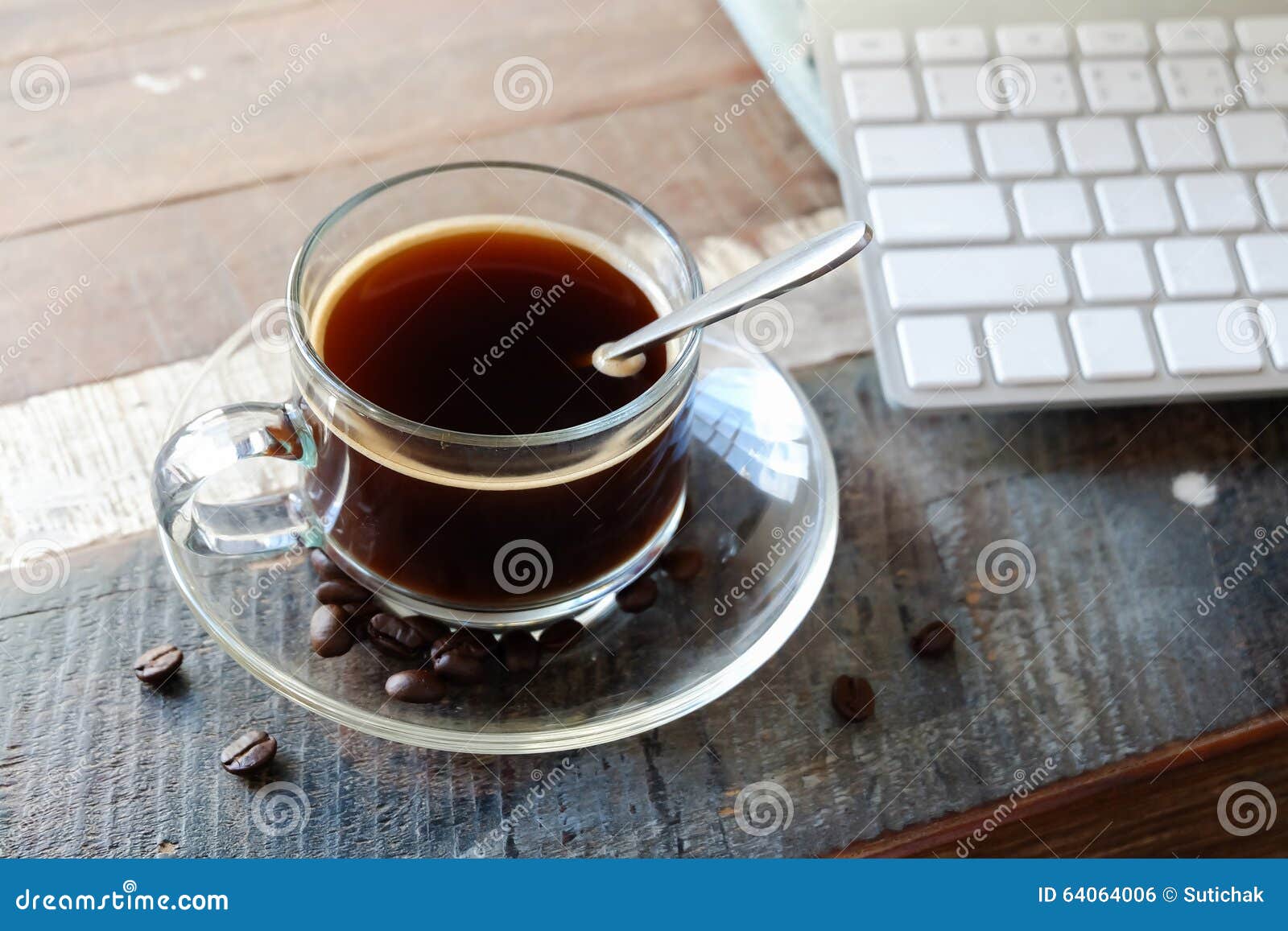 Coffee Break on Table Work Office Stock Photo - Image of notebook ...