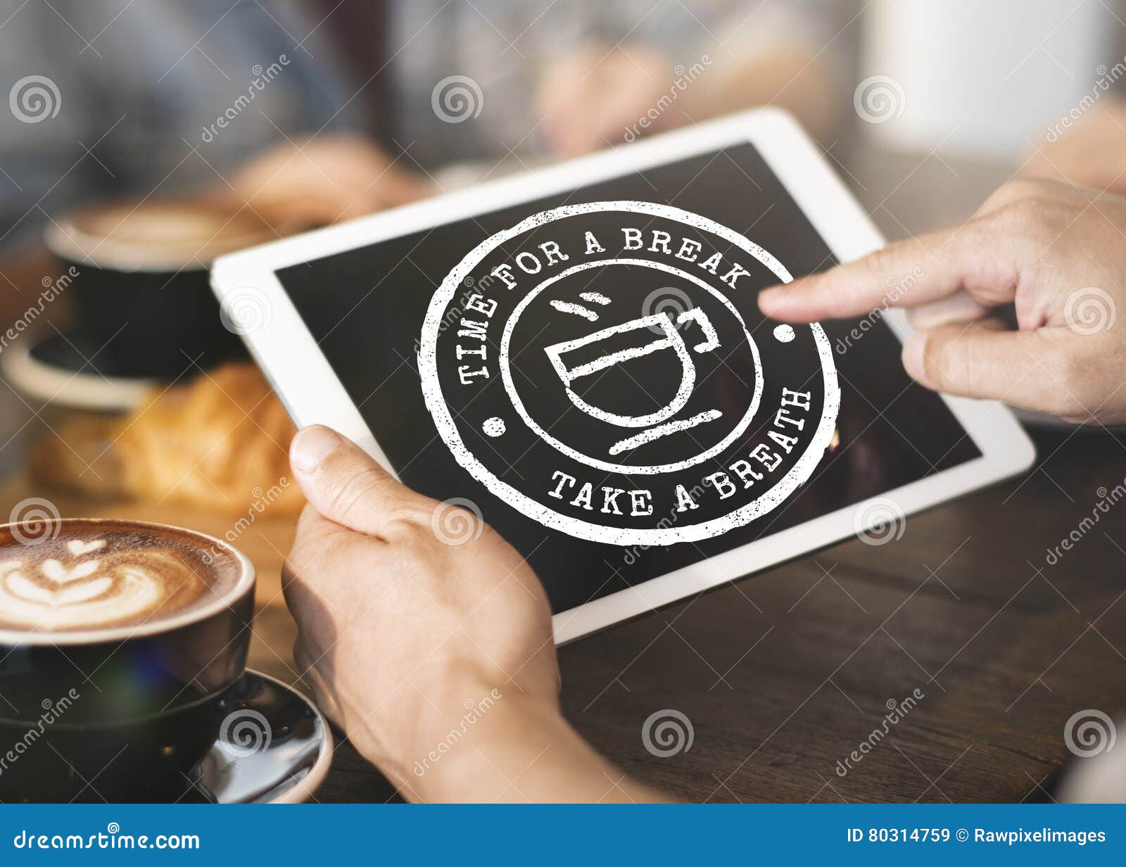 Coffee Break Tea Time Stamp Icon Graphic Concept Stock Image - Image of ...
