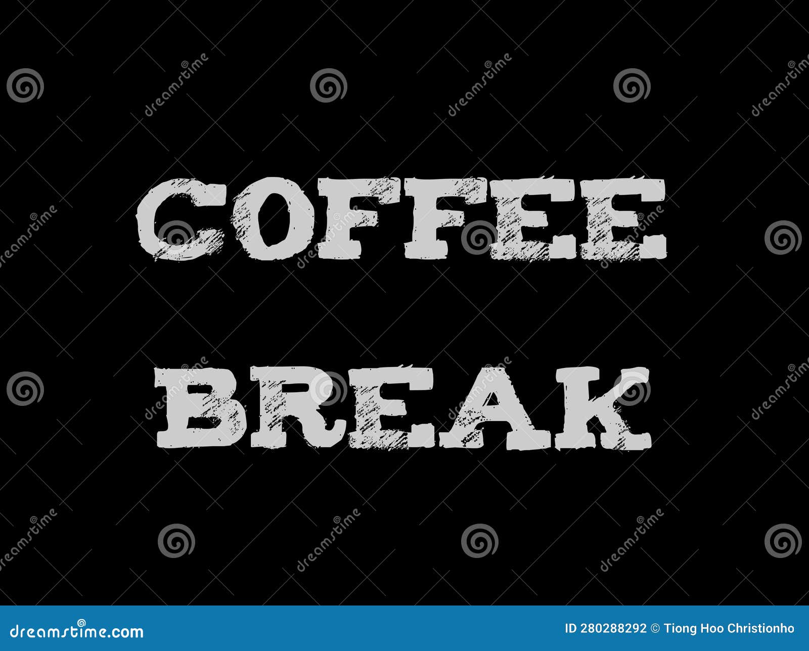 Coffee Break Text on Black Board in Black and White Stock Illustration ...